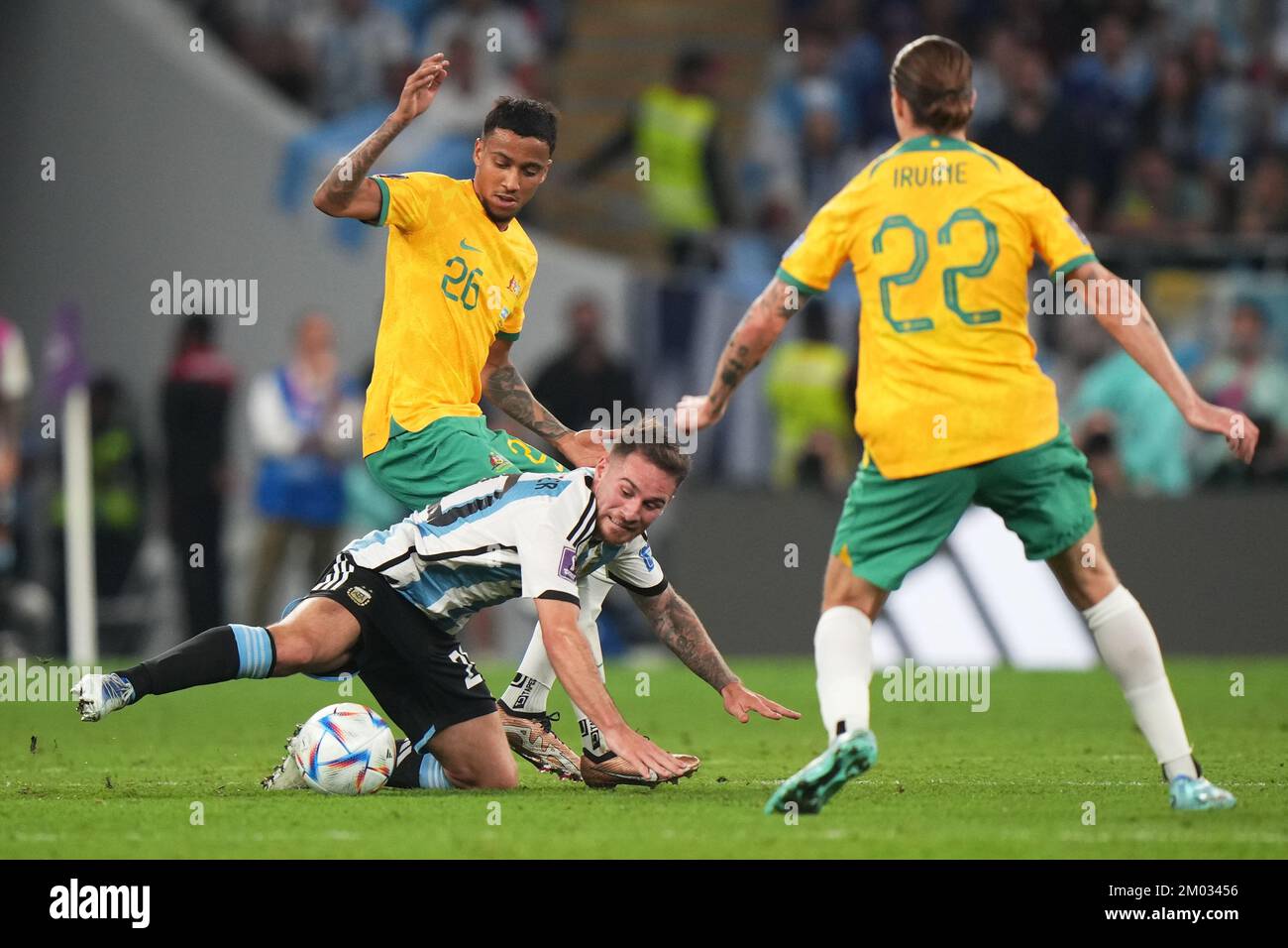 Al Rayyan, Qatar. 03rd Dec, 2022. Alexis Mac Allister of Argentina and ...