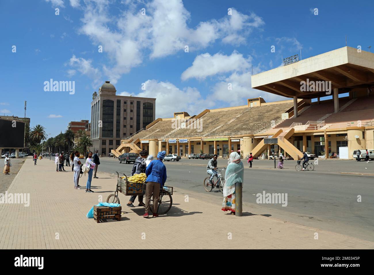 Stadium and shopping mall at Bahti Meskerem Square in Asmara Stock ...