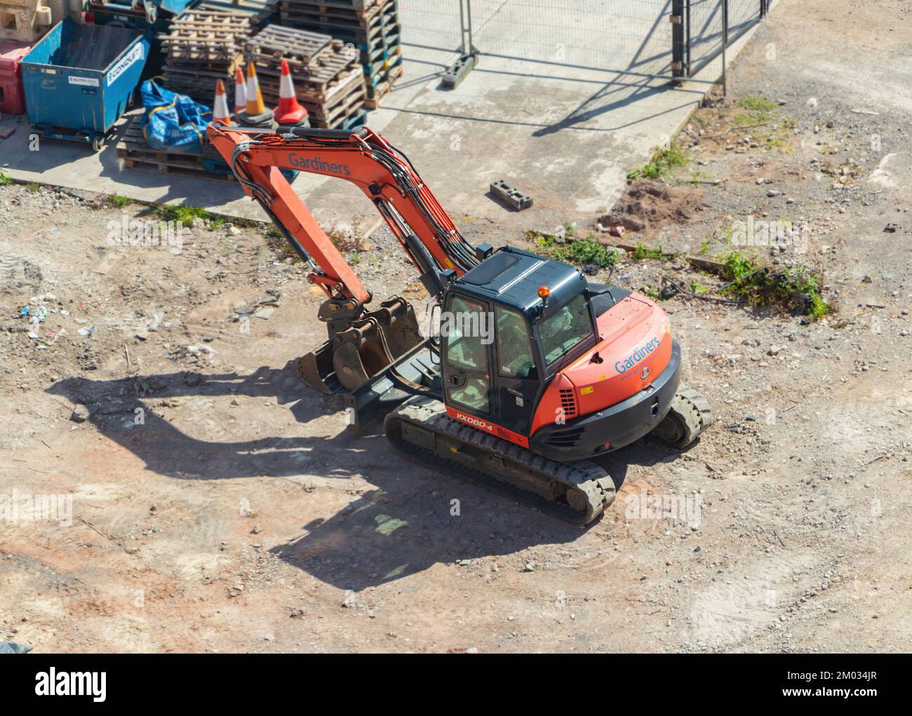 excavator on building site in Bristol UK Stock Photo - Alamy