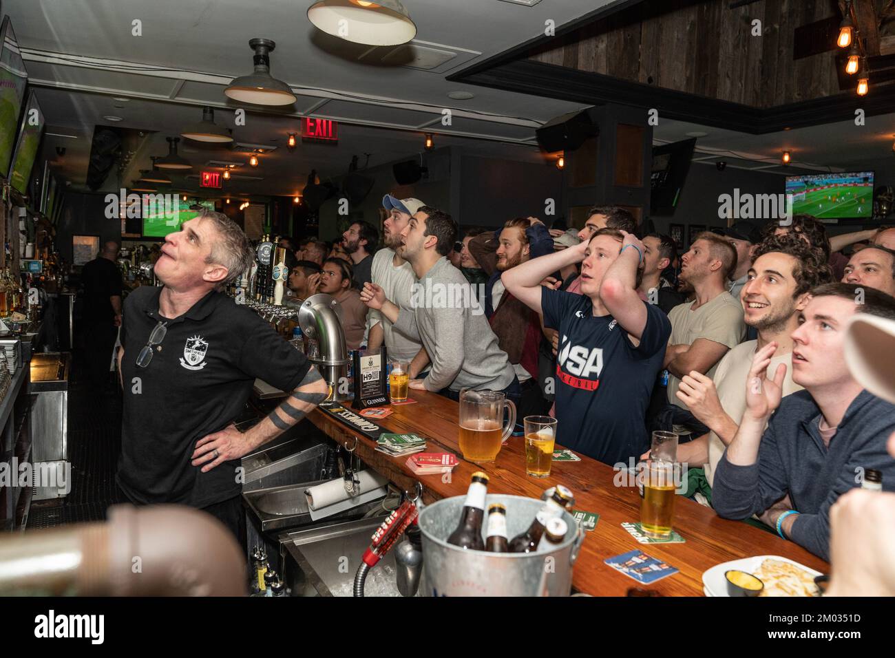 Fans of USA football team reacting during the game against The ...