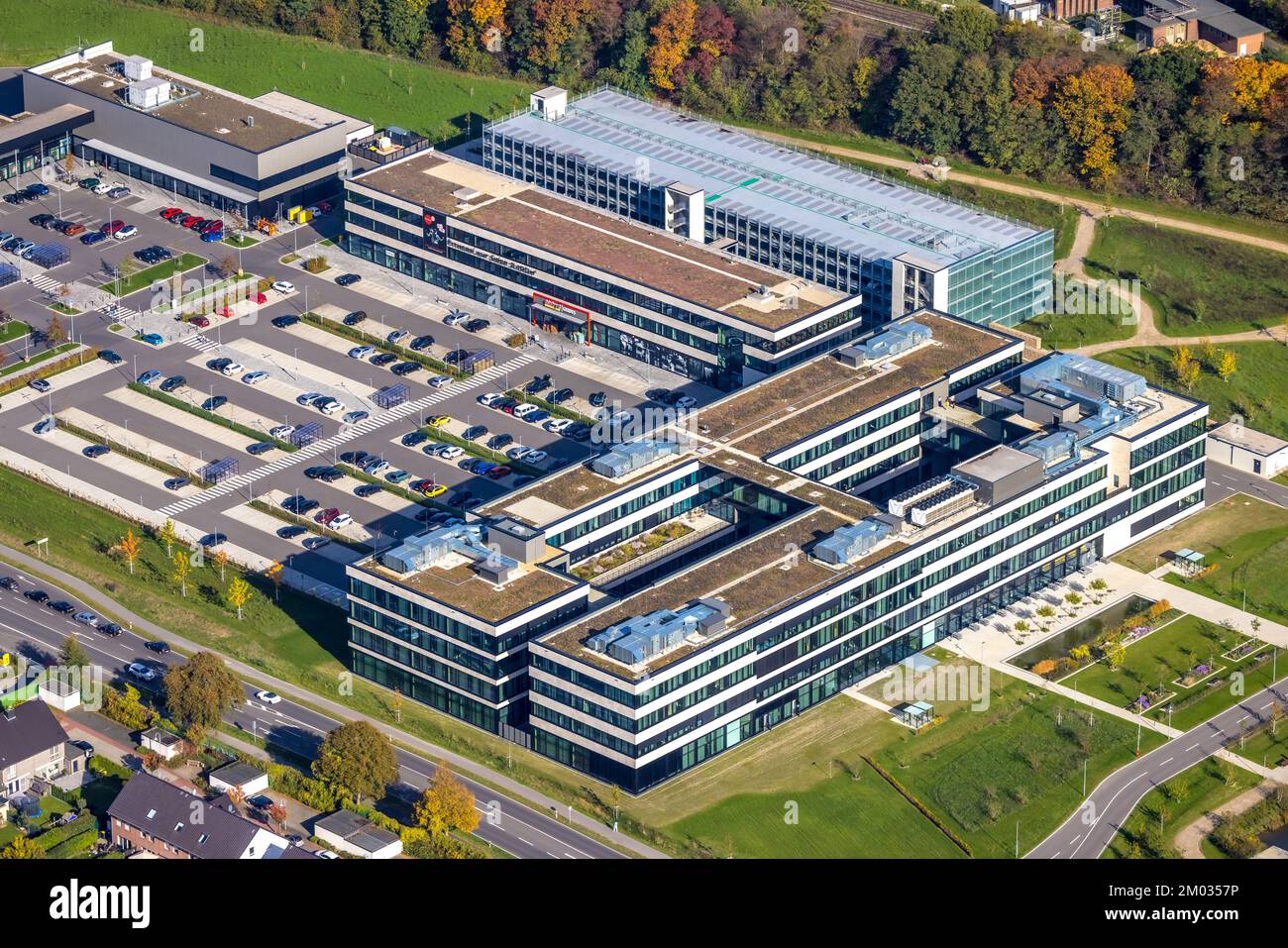 Aerial view, Edeka Rhein-Ruhr central new building, Edekaplatz ...