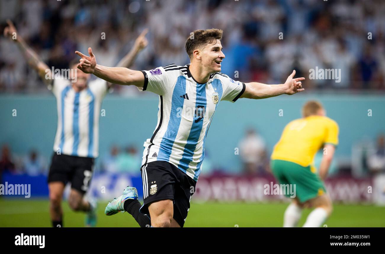 Doha, Qatar. 3rd Dec, 2022. Goal celebration Julian Alvarez (Arg ...