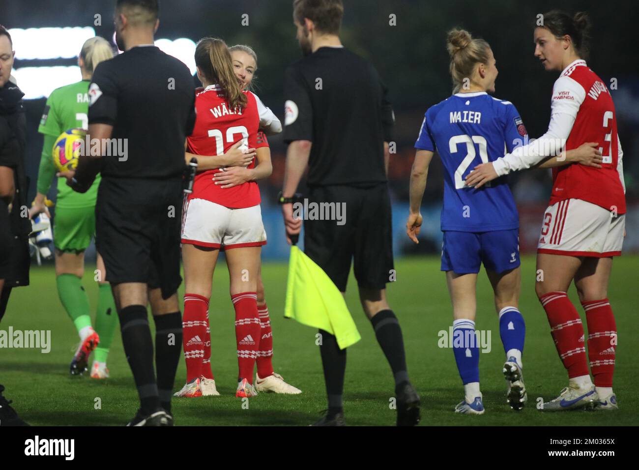 Borehamwood, UK. 03rd Dec, 2022. Leah Williamson and Lia Walti of ...