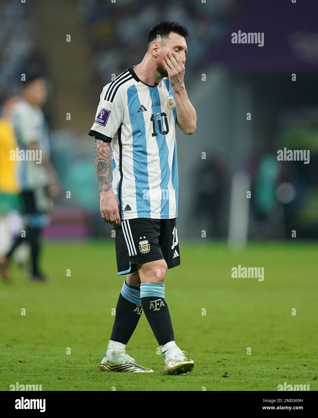 Argentina's Lionel Messi looks dejected during the FIFA World Cup round ...
