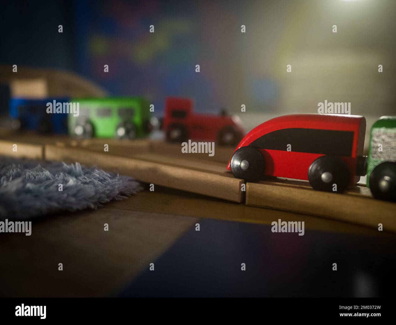 Toy trains wooden rails hi-res stock photography and images - Alamy