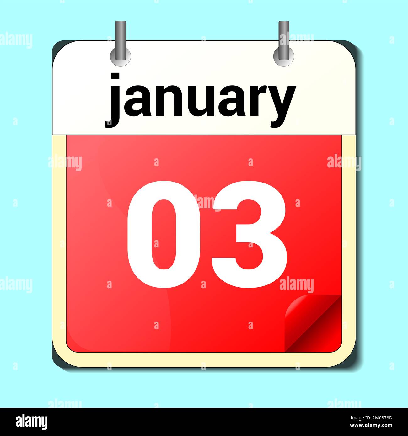 Flower pot and calendar for the snow season from 03 January. Winter ...