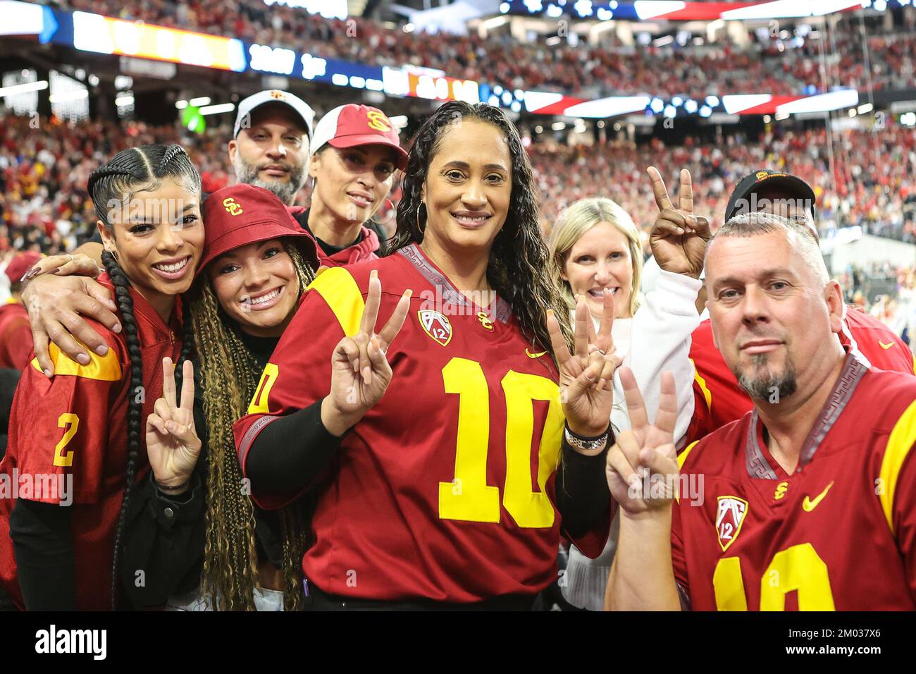 Las Vegas, NV, USA. 2nd Dec, 2022. USC Trojans fans cheering for their ...