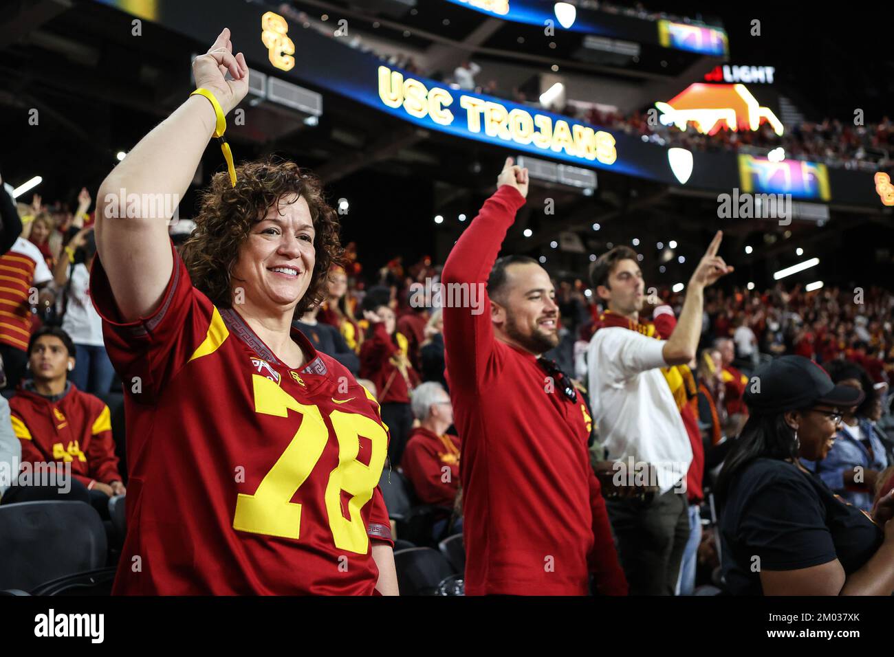 Las Vegas, NV, USA. 2nd Dec, 2022. USC Trojans fans cheering for their ...