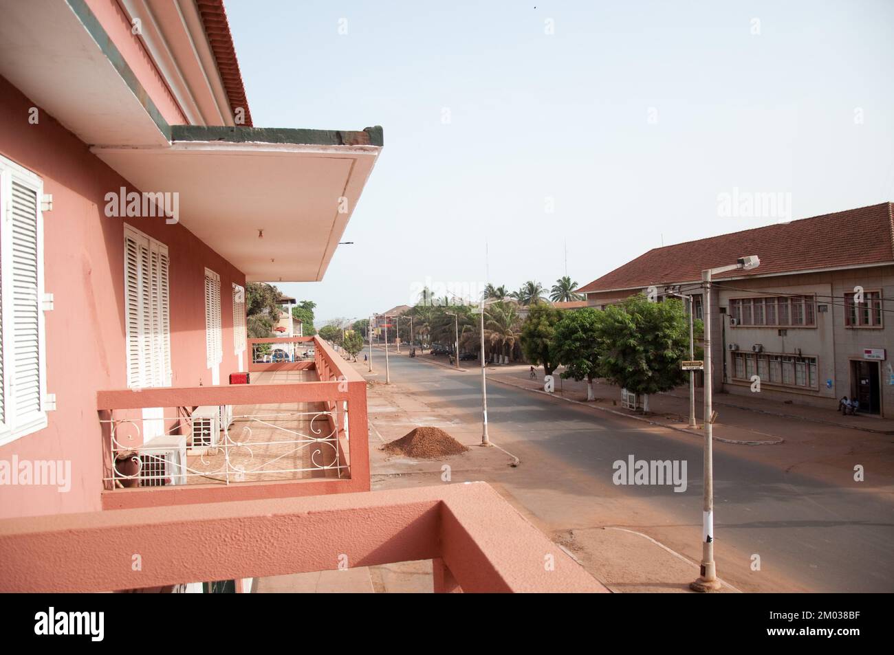 Street view, Bissau, Guinea Bissau. Carefully painted building Stock ...