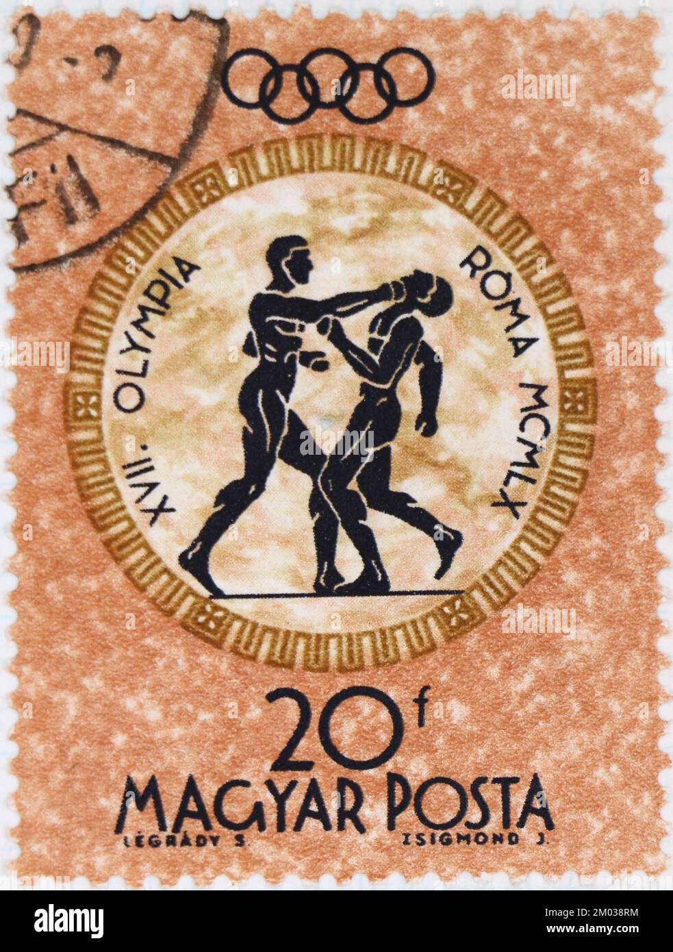 Photo of a postage stamp from Hungary Boxing Summer Olympic Games 1960 ...