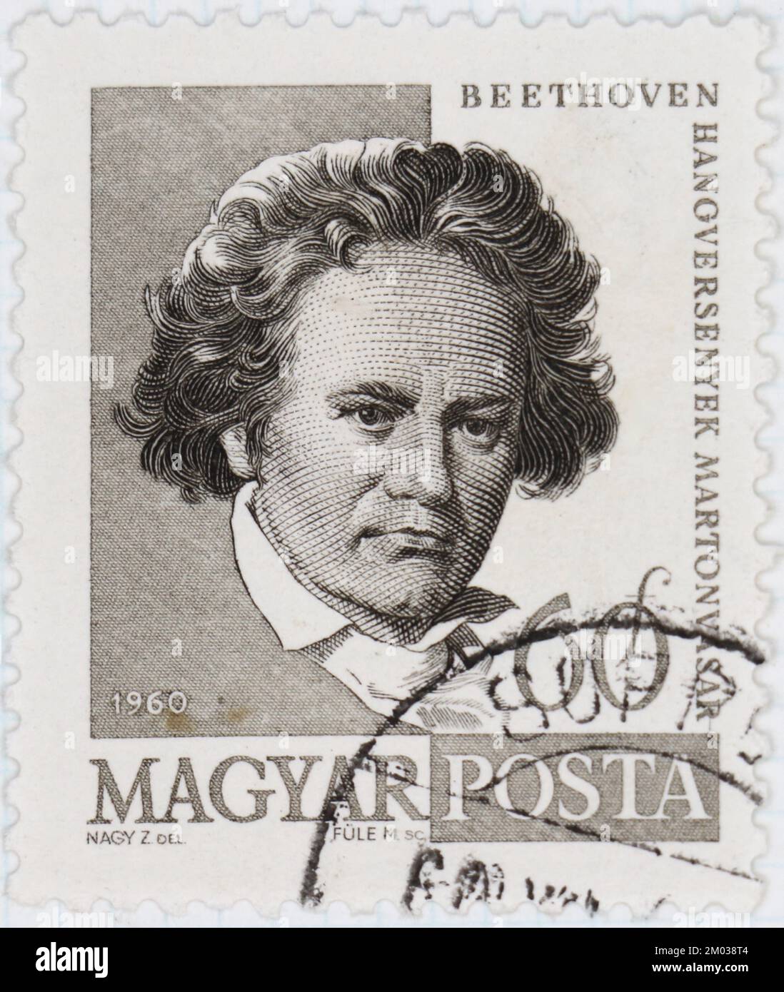 Photo of a postage stamp from Hungary Ludwig van Beethoven 1770-1827 ...