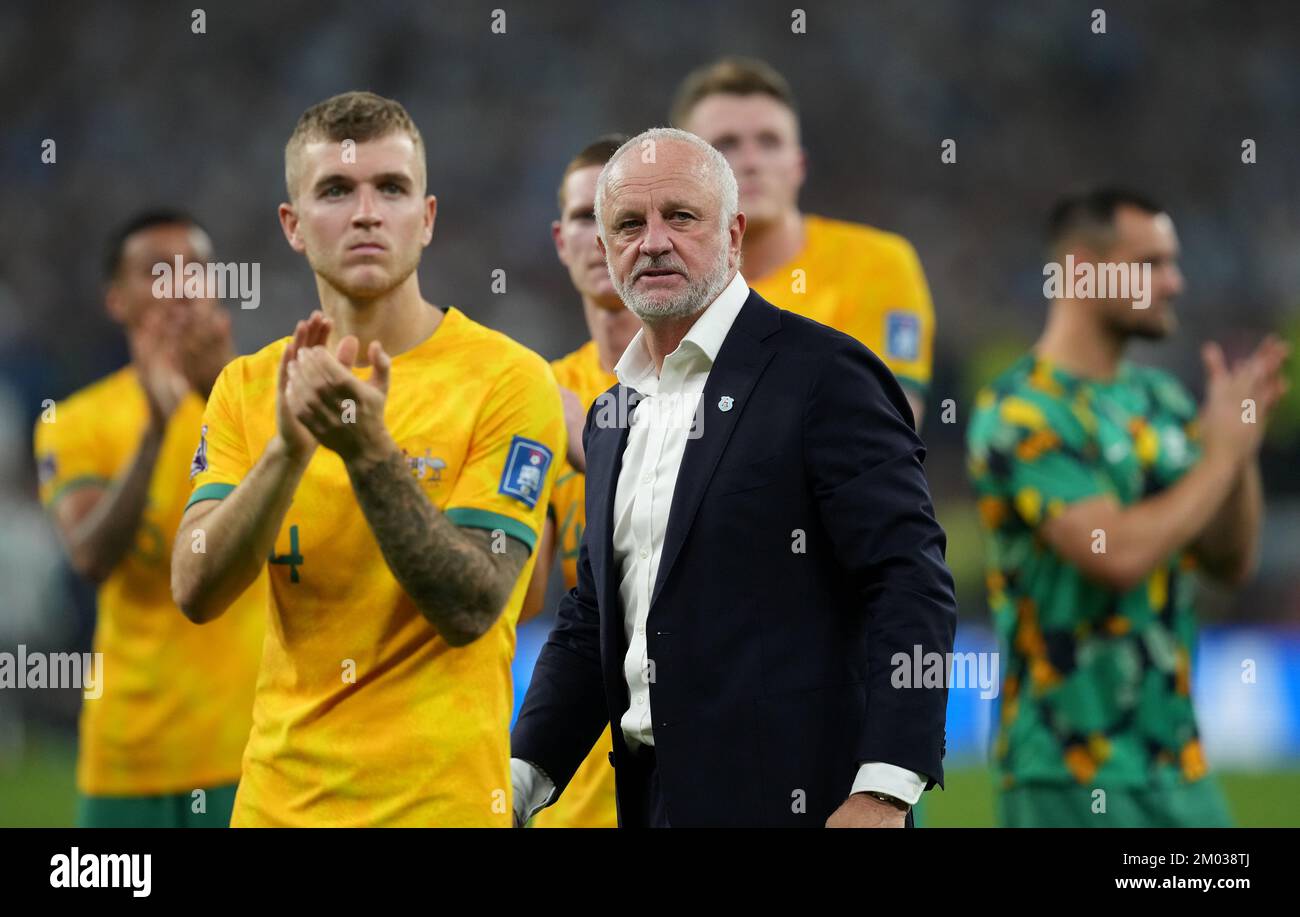 Australia manager Graham Arnold after the FIFA World Cup round of 16 ...