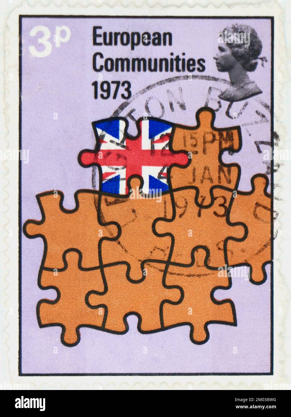 Photo of a British postage stamp Britain's Entry into EEC series 1973 ...