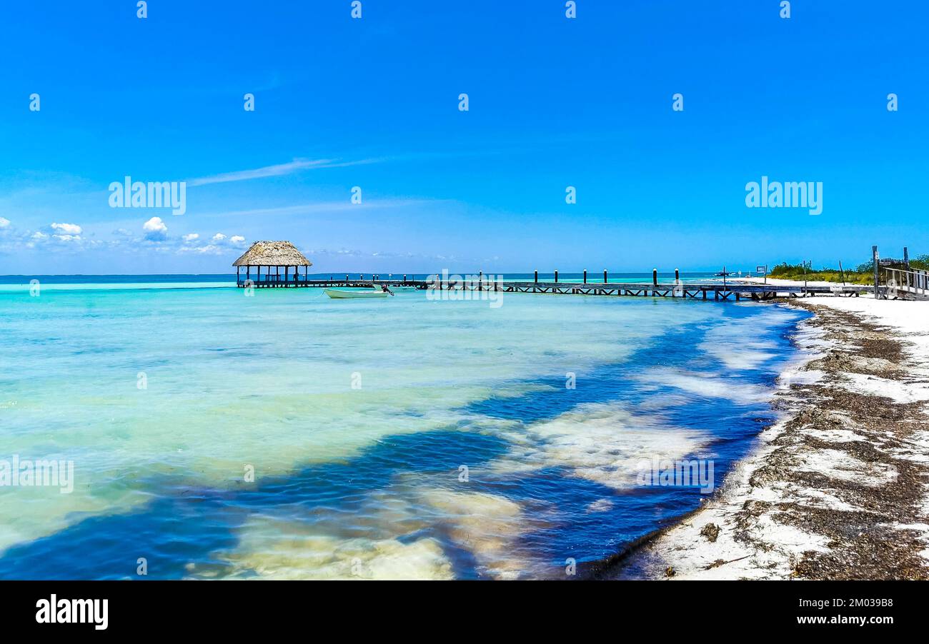 Panorama landscape view on beautiful Holbox island Punta Coco lagoon ...