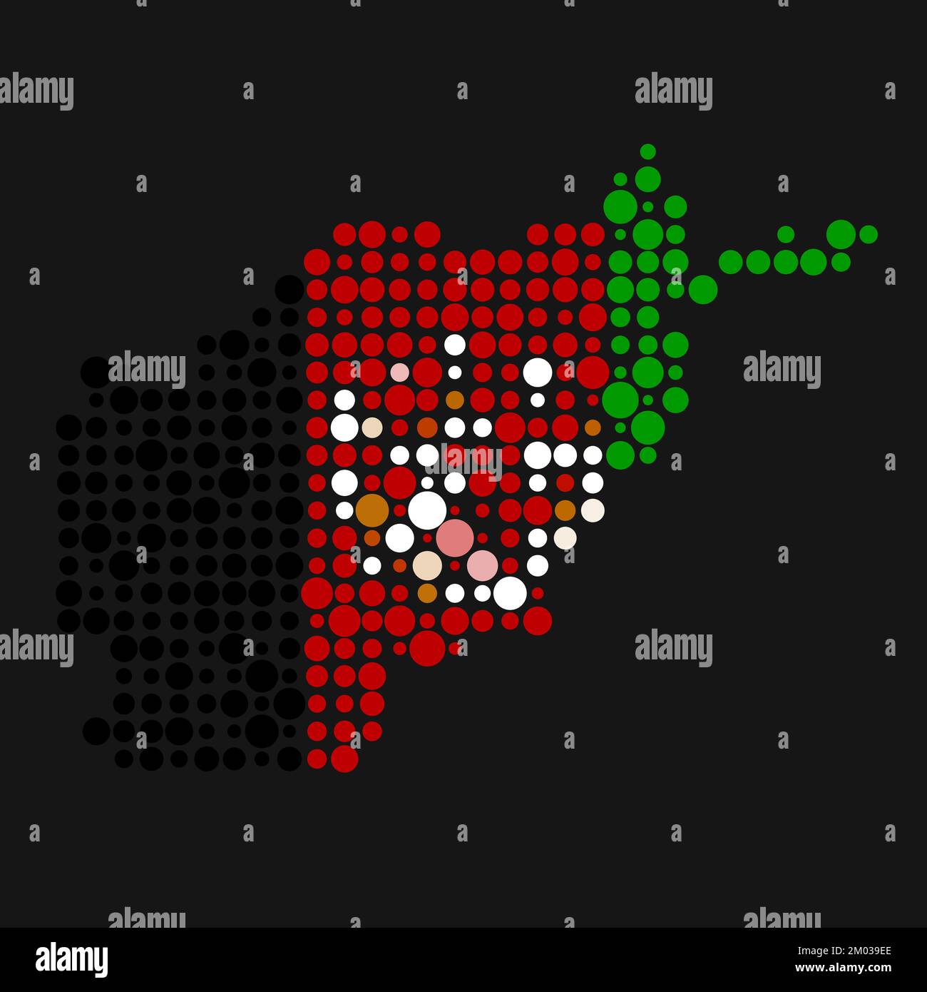 Afghanistan Map Silhouette Pixelated generative pattern illustration ...