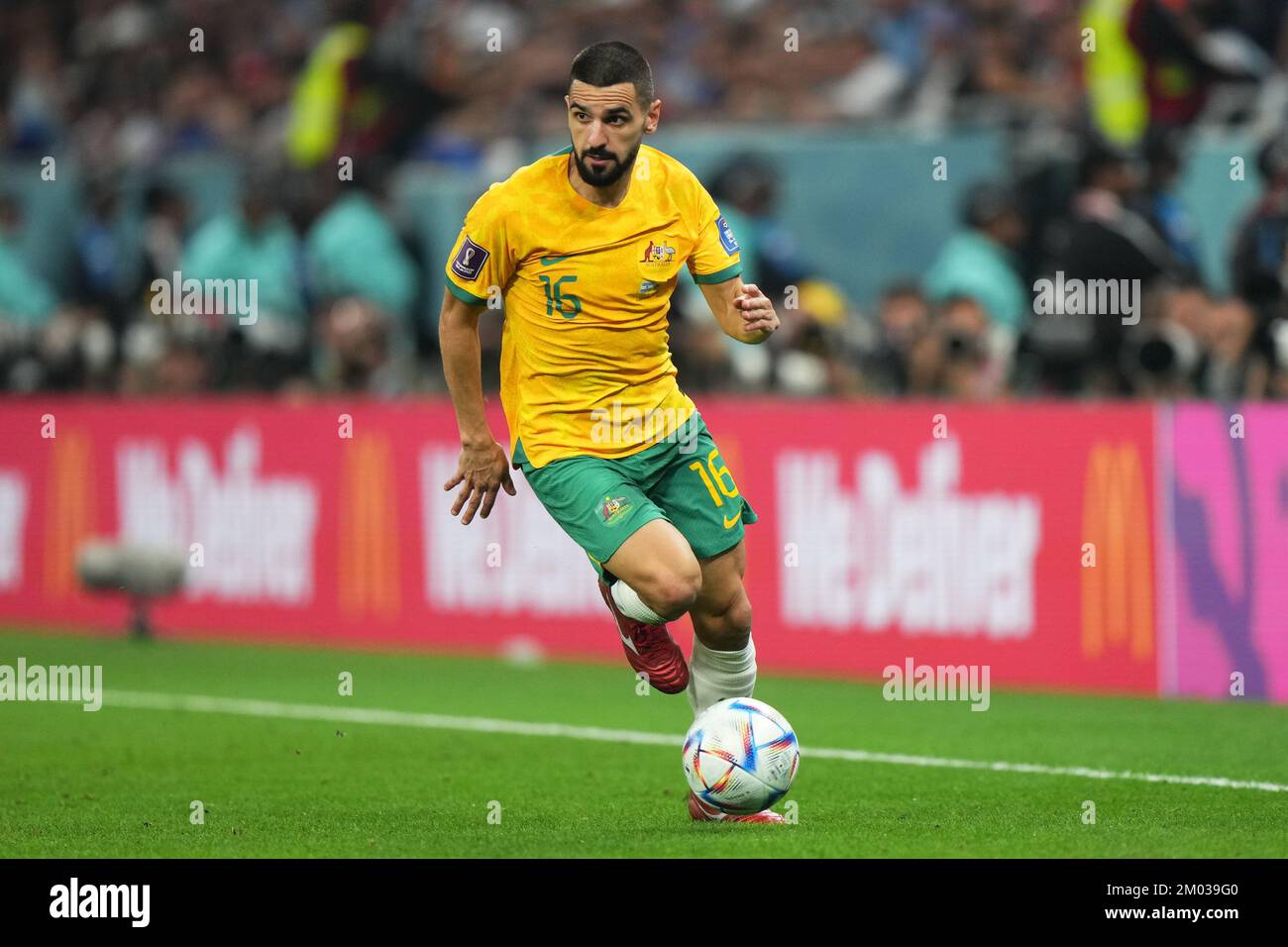 Al Rayyan, Qatar. 03rd Dec, 2022. Aziz Behich of Australia during the ...
