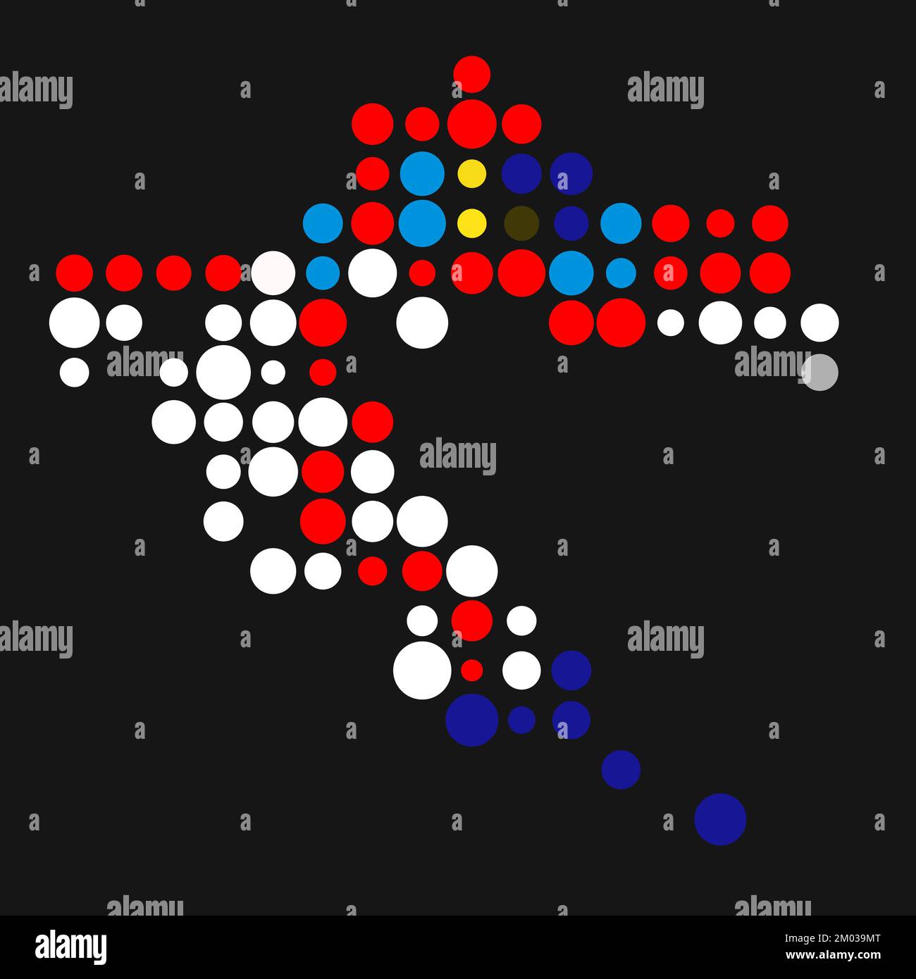 Croatia Map Silhouette Pixelated generative pattern illustration Stock ...