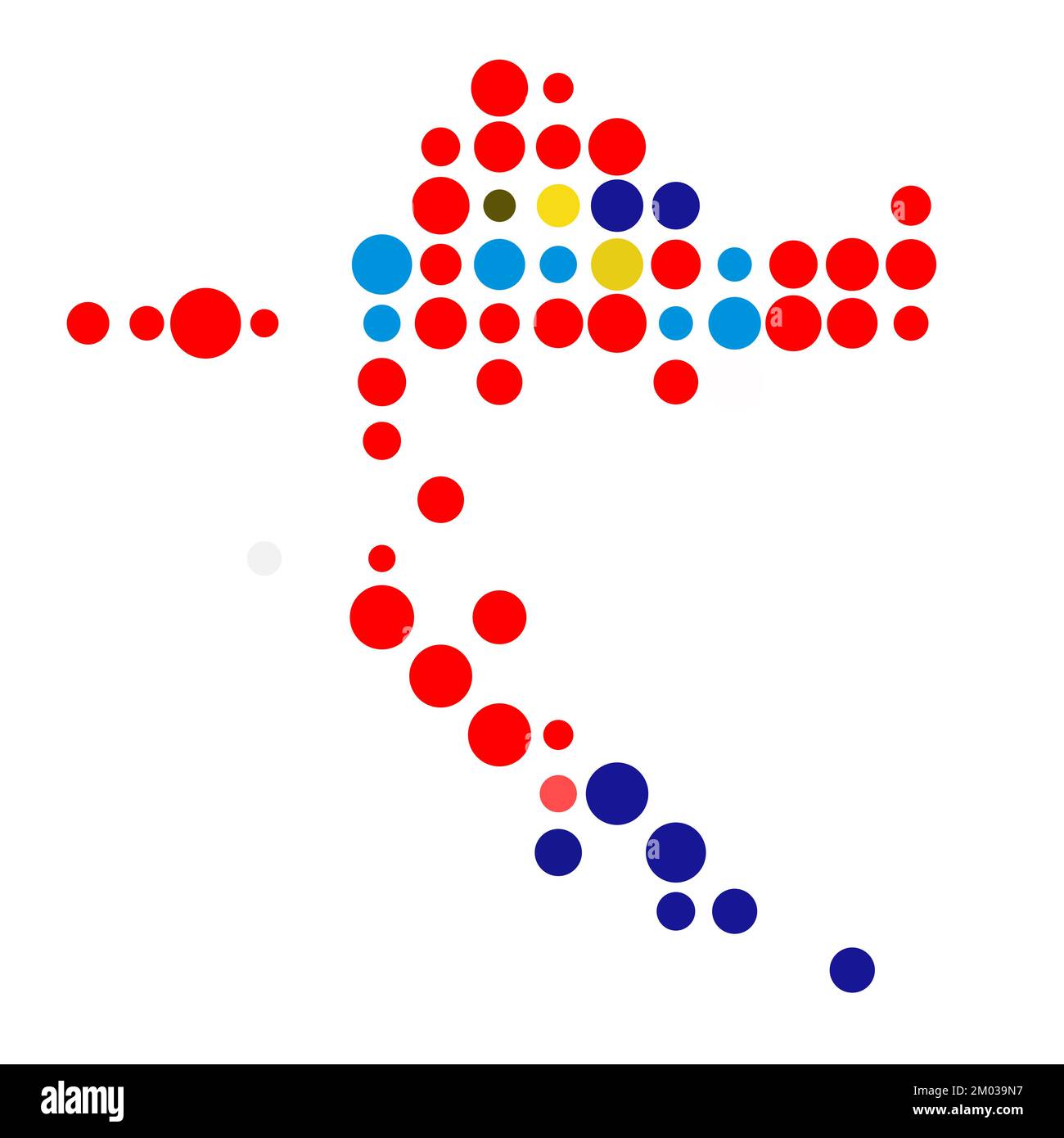 Croatia Map Silhouette Pixelated generative pattern illustration Stock ...