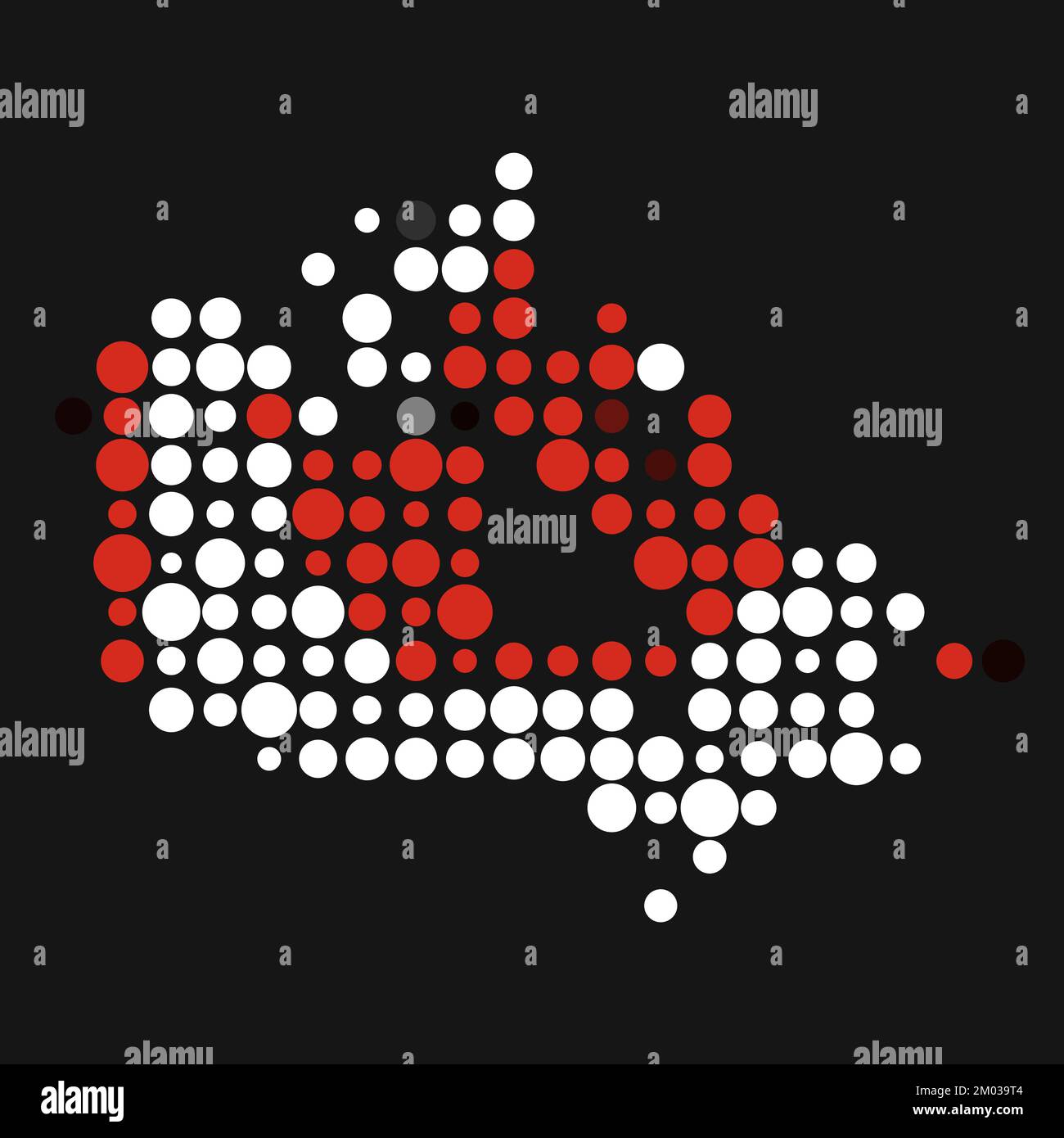 Canada Map Silhouette Pixelated generative pattern illustration Stock ...