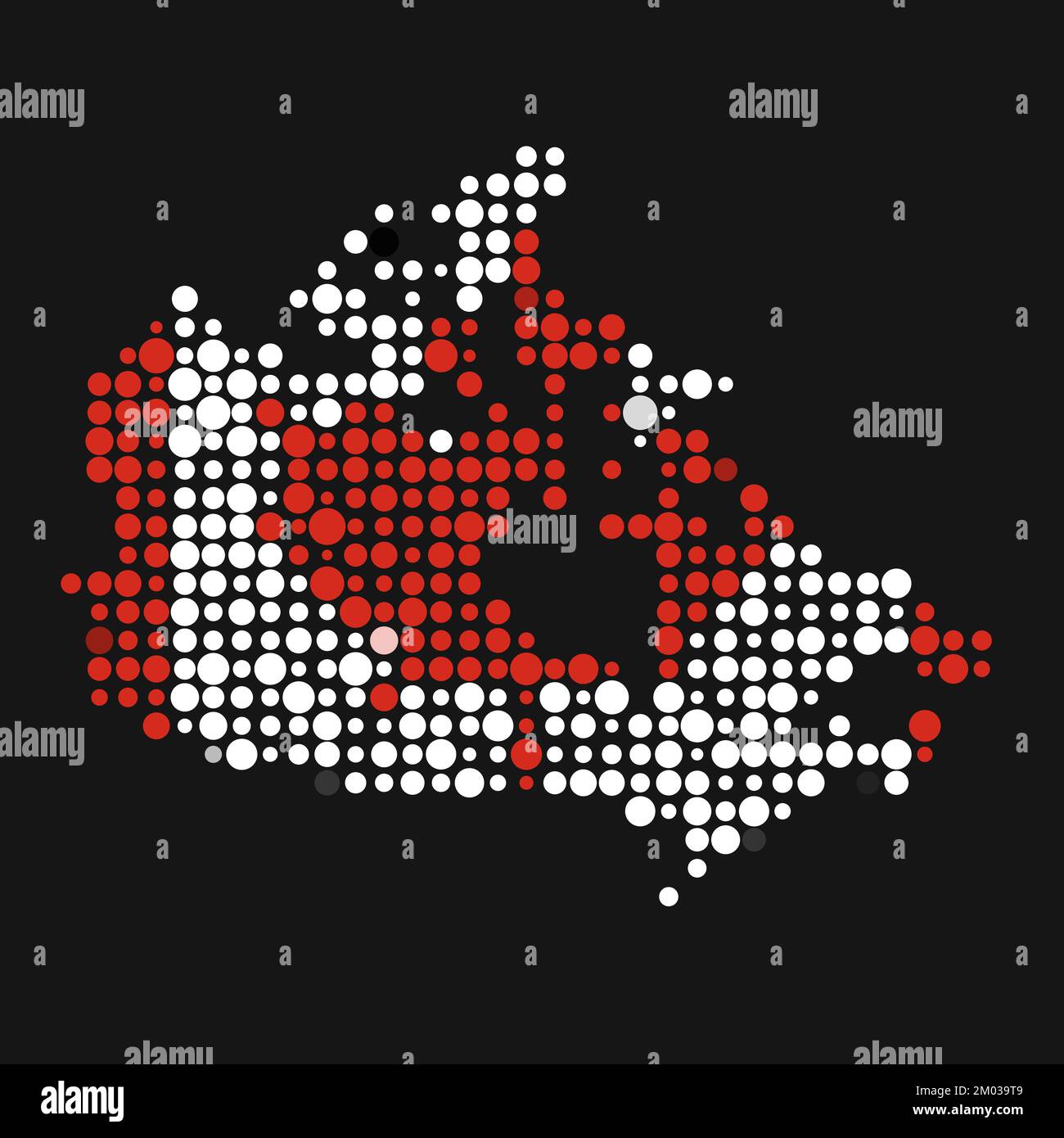 Canada Map Silhouette Pixelated generative pattern illustration Stock ...