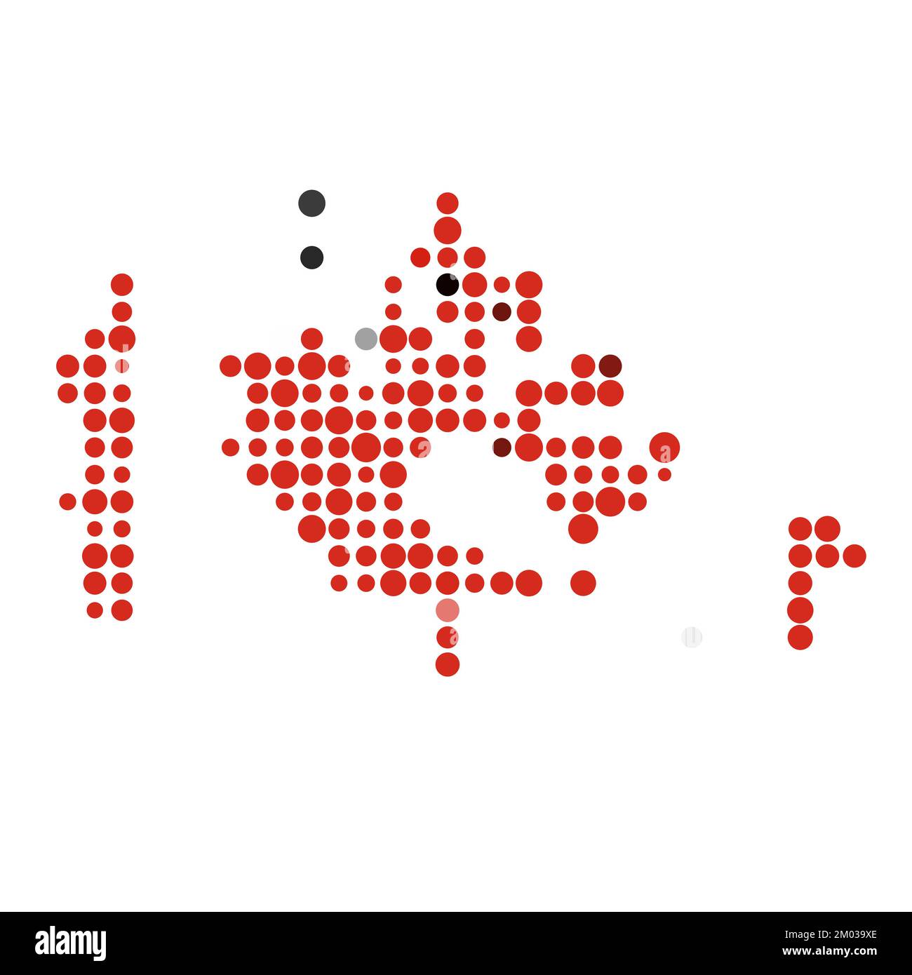 Canada Map Silhouette Pixelated generative pattern illustration Stock ...