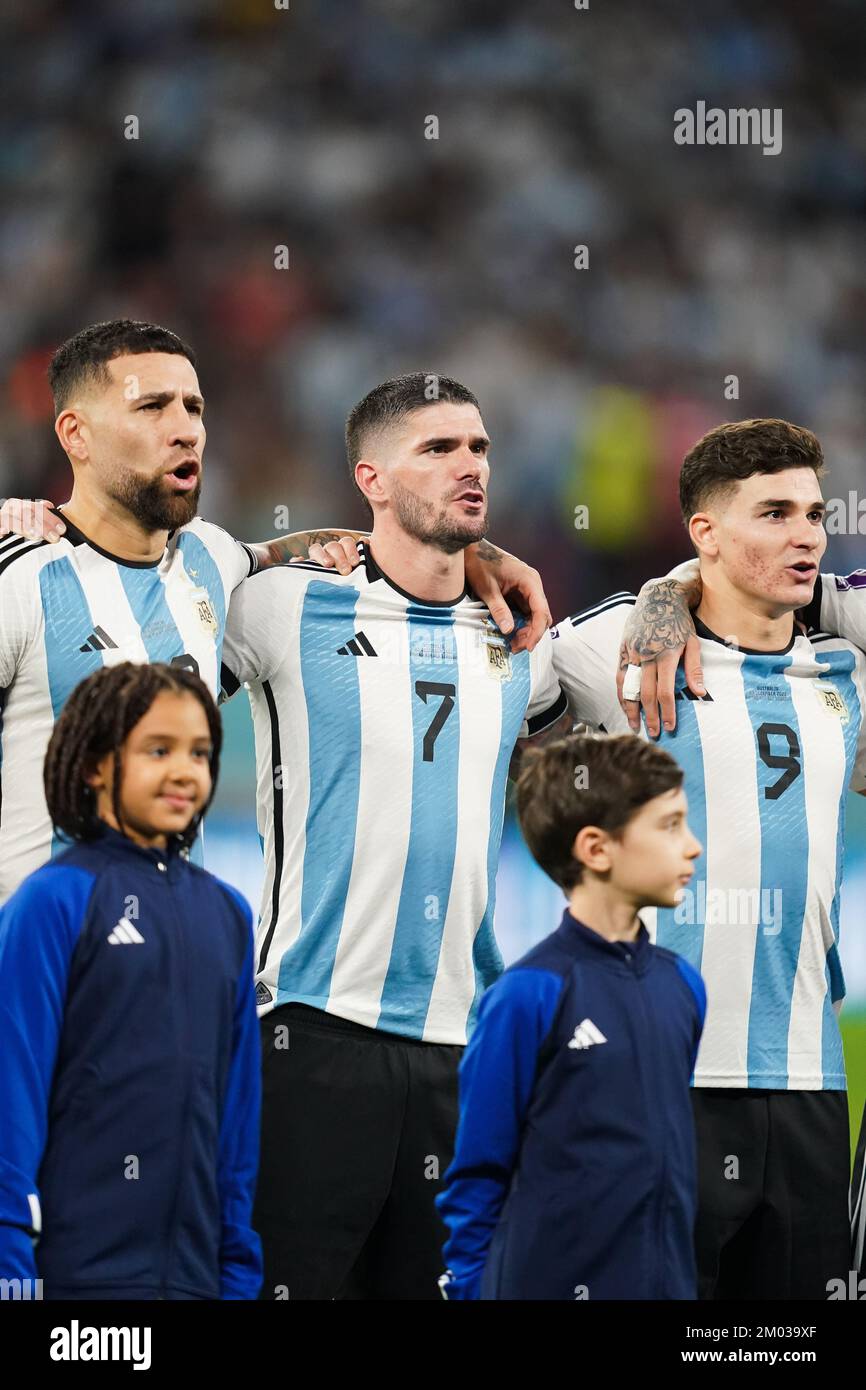 AL RAYYAN, QATAR - DECEMBER 3: Player of Argentina Rodrigo De Paul and ...