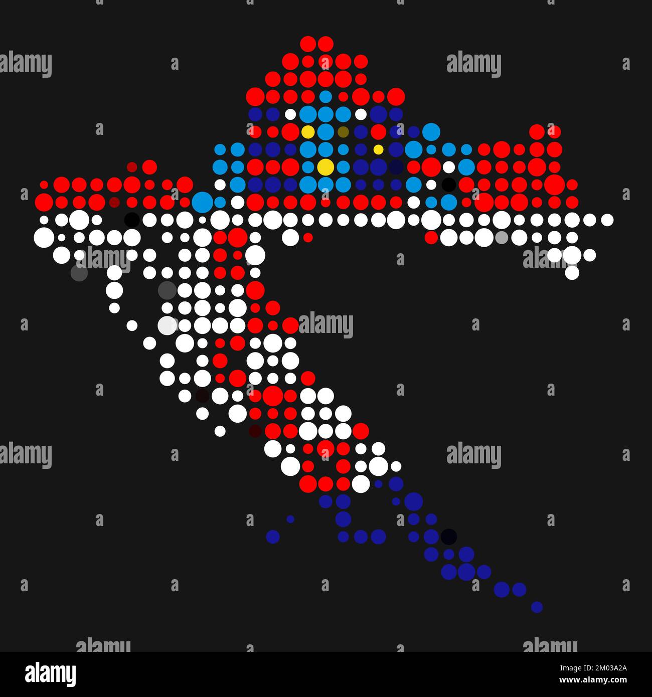 Croatia Map Silhouette Pixelated generative pattern illustration Stock ...
