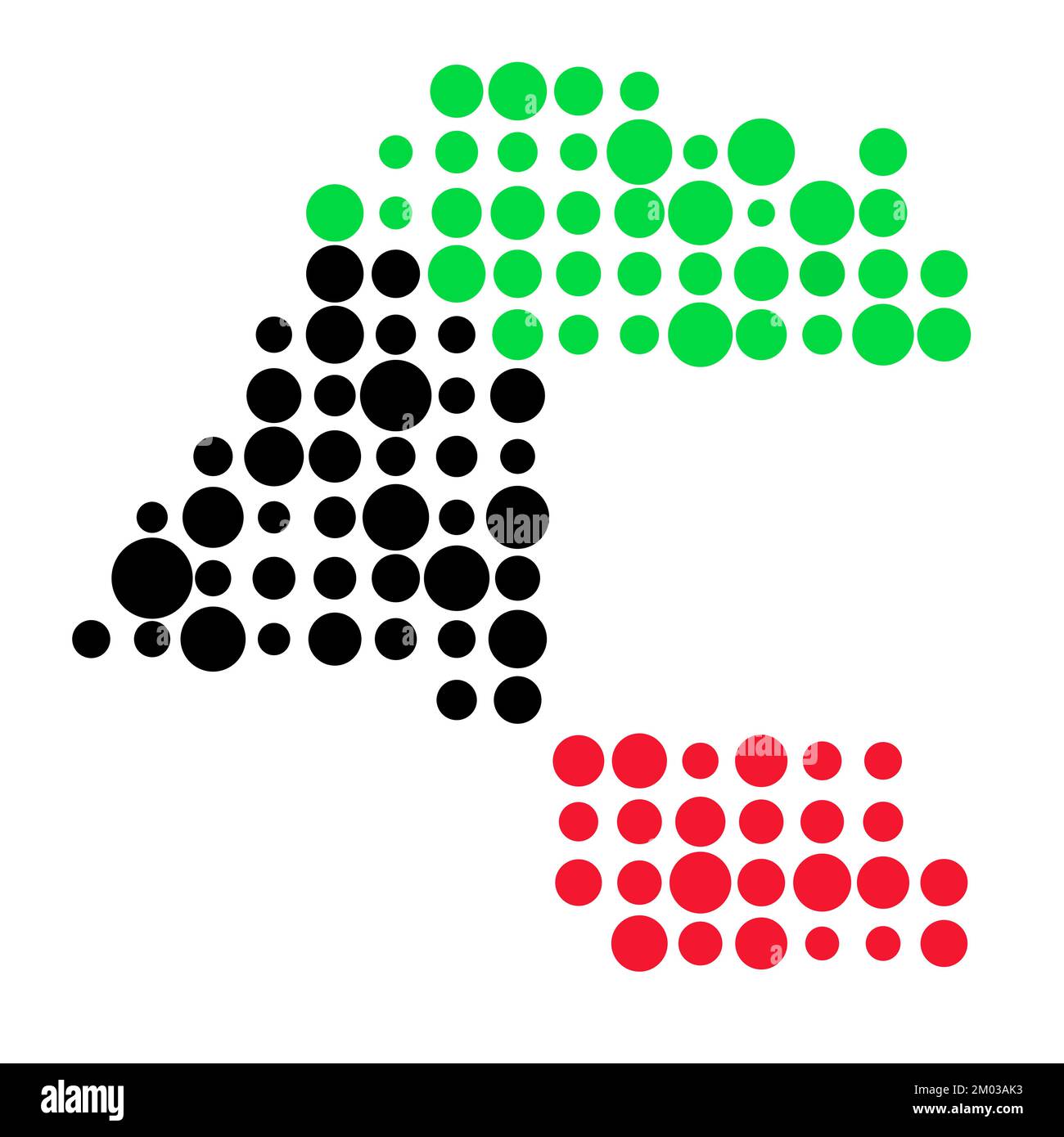 Kuwait Map Silhouette Pixelated generative pattern illustration Stock ...