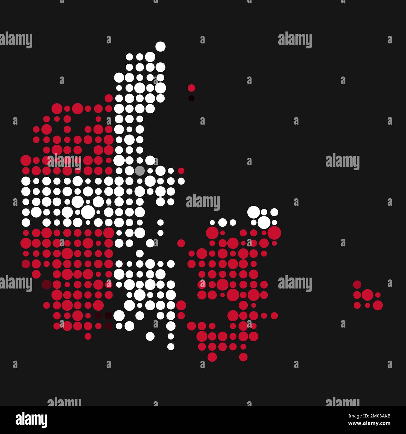 Denmark Map Silhouette Pixelated generative pattern illustration Stock ...
