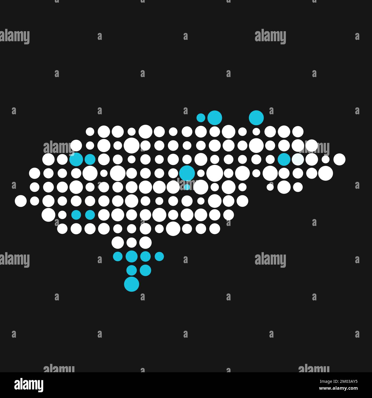 Honduras Map Silhouette Pixelated generative pattern illustration Stock ...