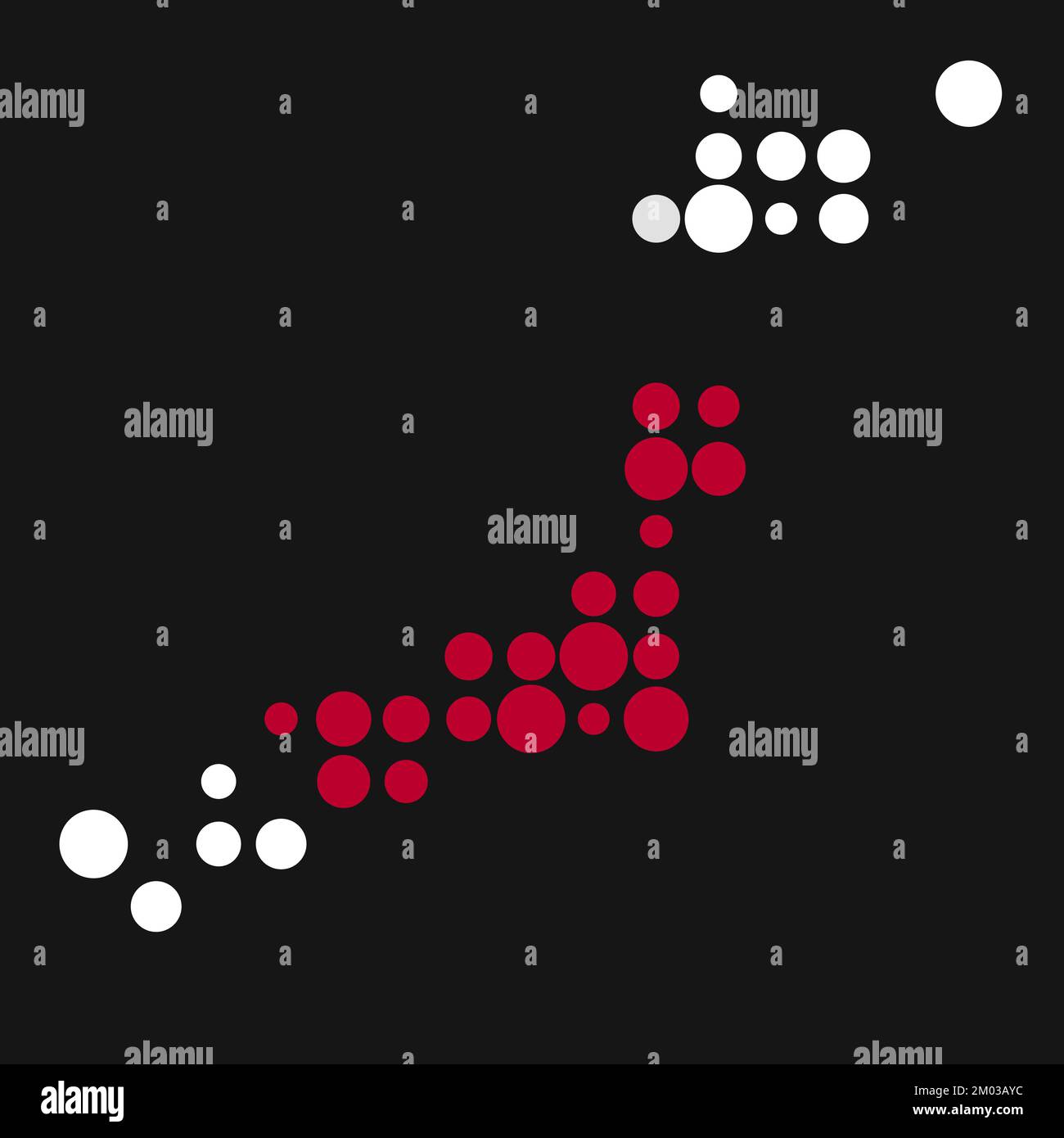Japan Map Silhouette Pixelated generative pattern illustration Stock ...