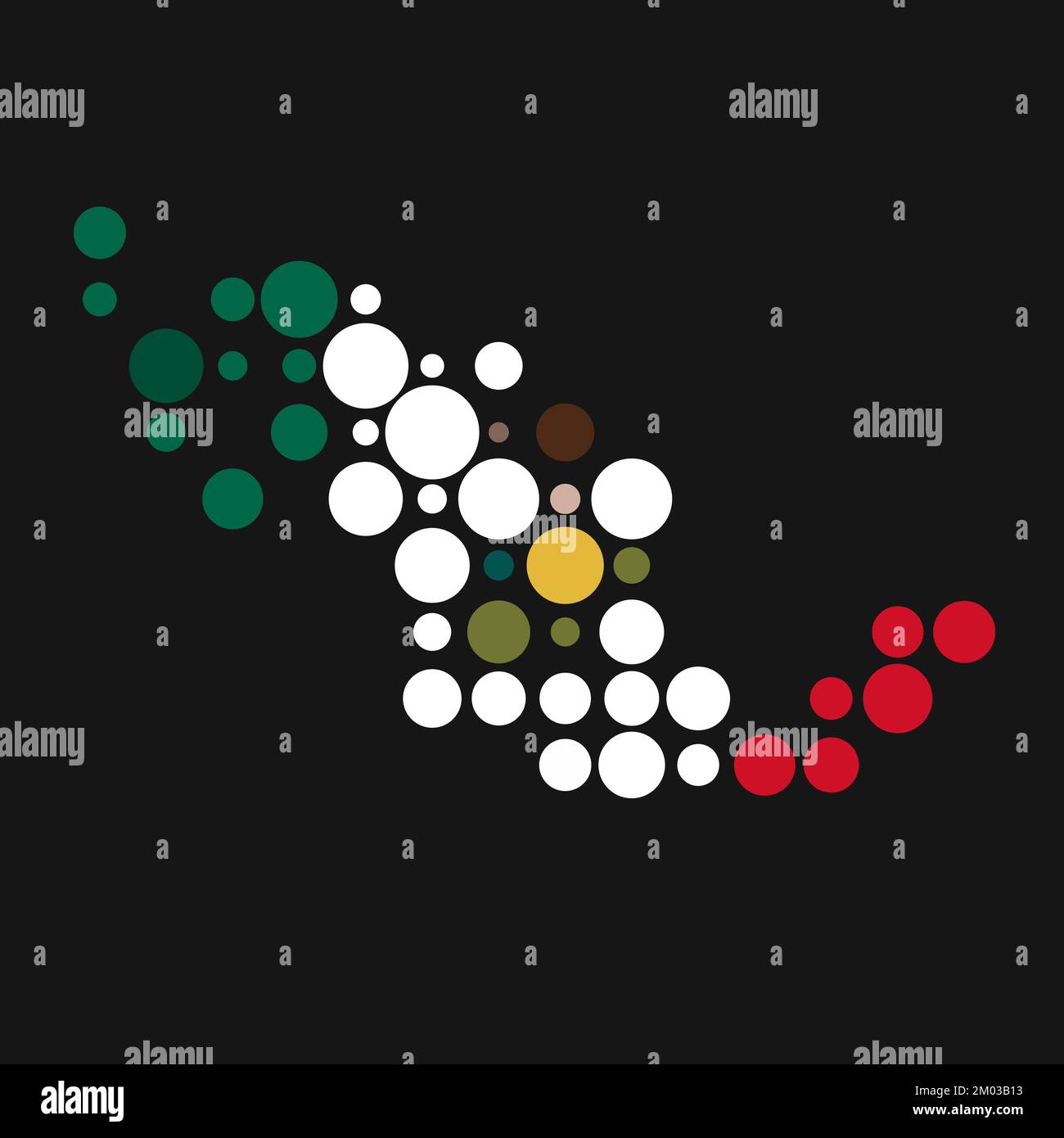 Mexico Map Silhouette Pixelated generative pattern illustration Stock ...