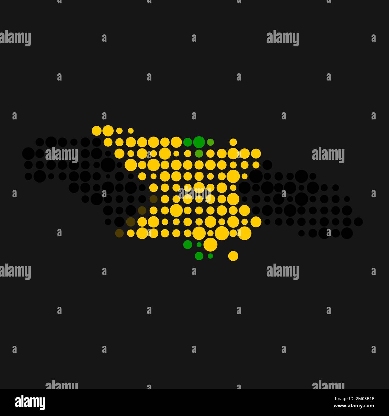 Jamaica Map Silhouette Pixelated generative pattern illustration Stock ...