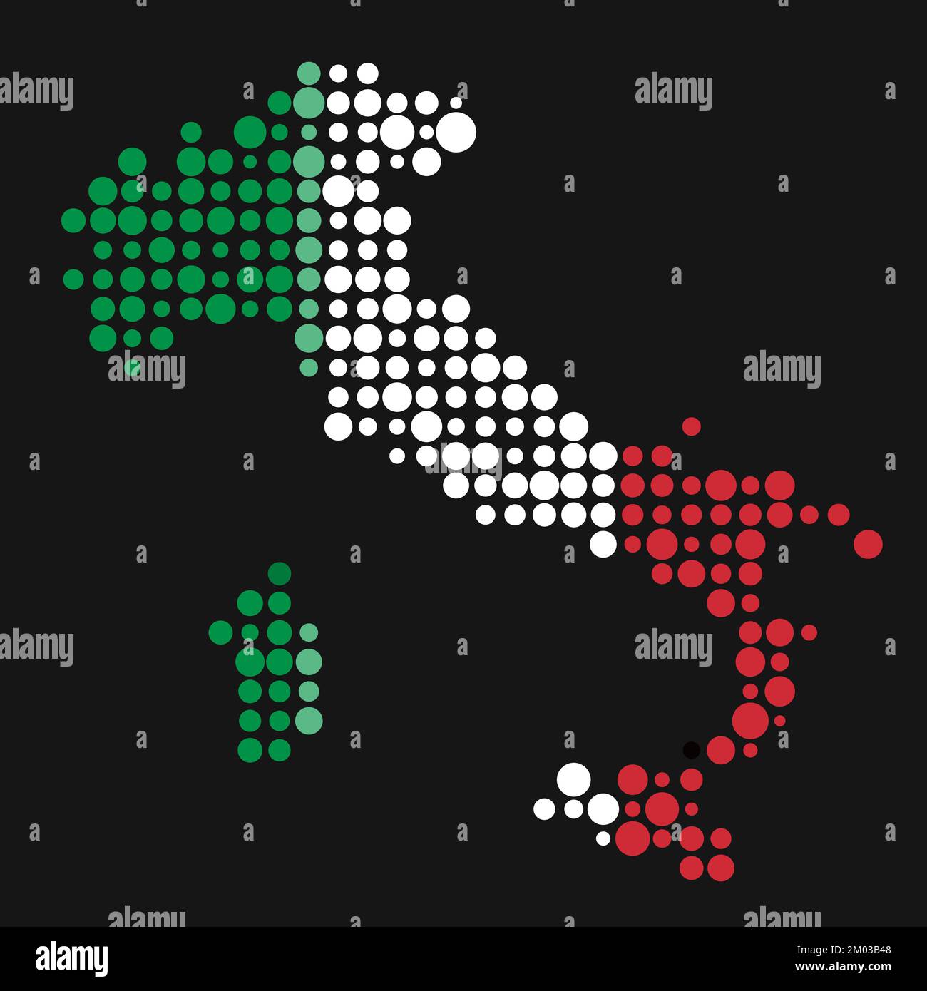 Italy Map Silhouette Pixelated generative pattern illustration Stock ...