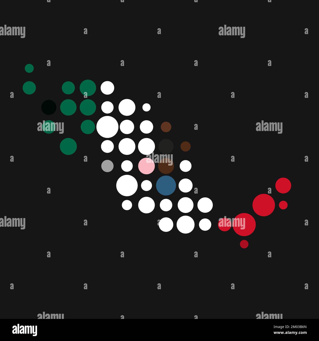 Mexico Map Silhouette Pixelated generative pattern illustration Stock ...