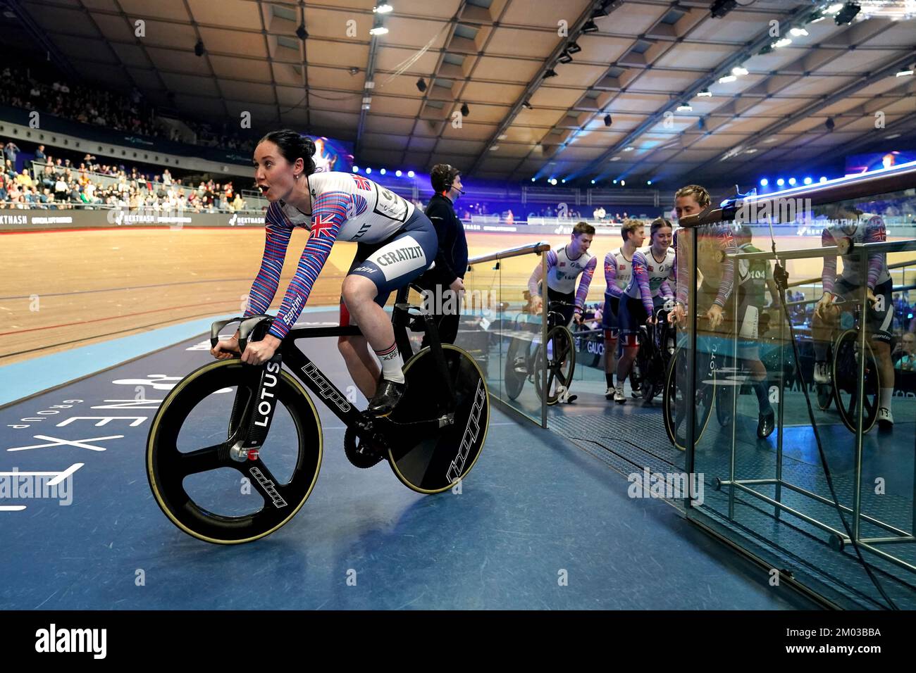 Katie Archibald before the start of the evenings racing during day two of the UCI Track ...