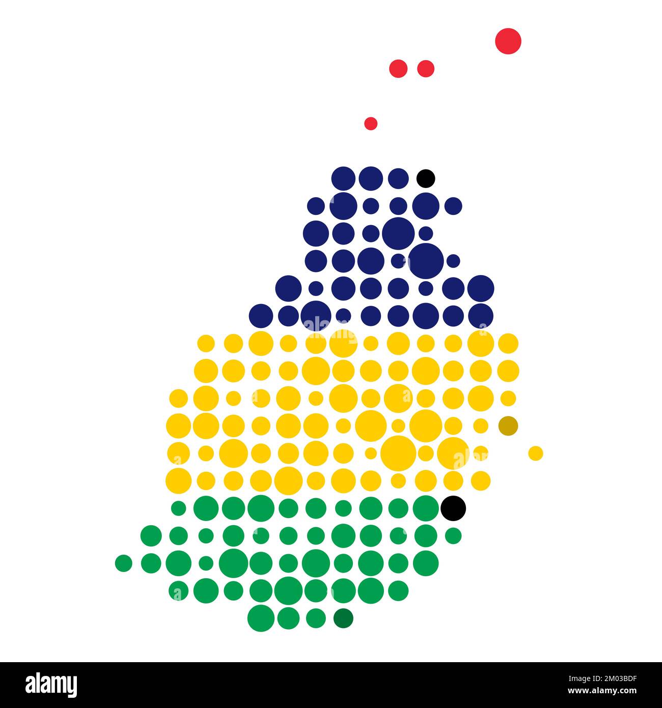 Mauritius Map Silhouette Pixelated generative pattern illustration ...