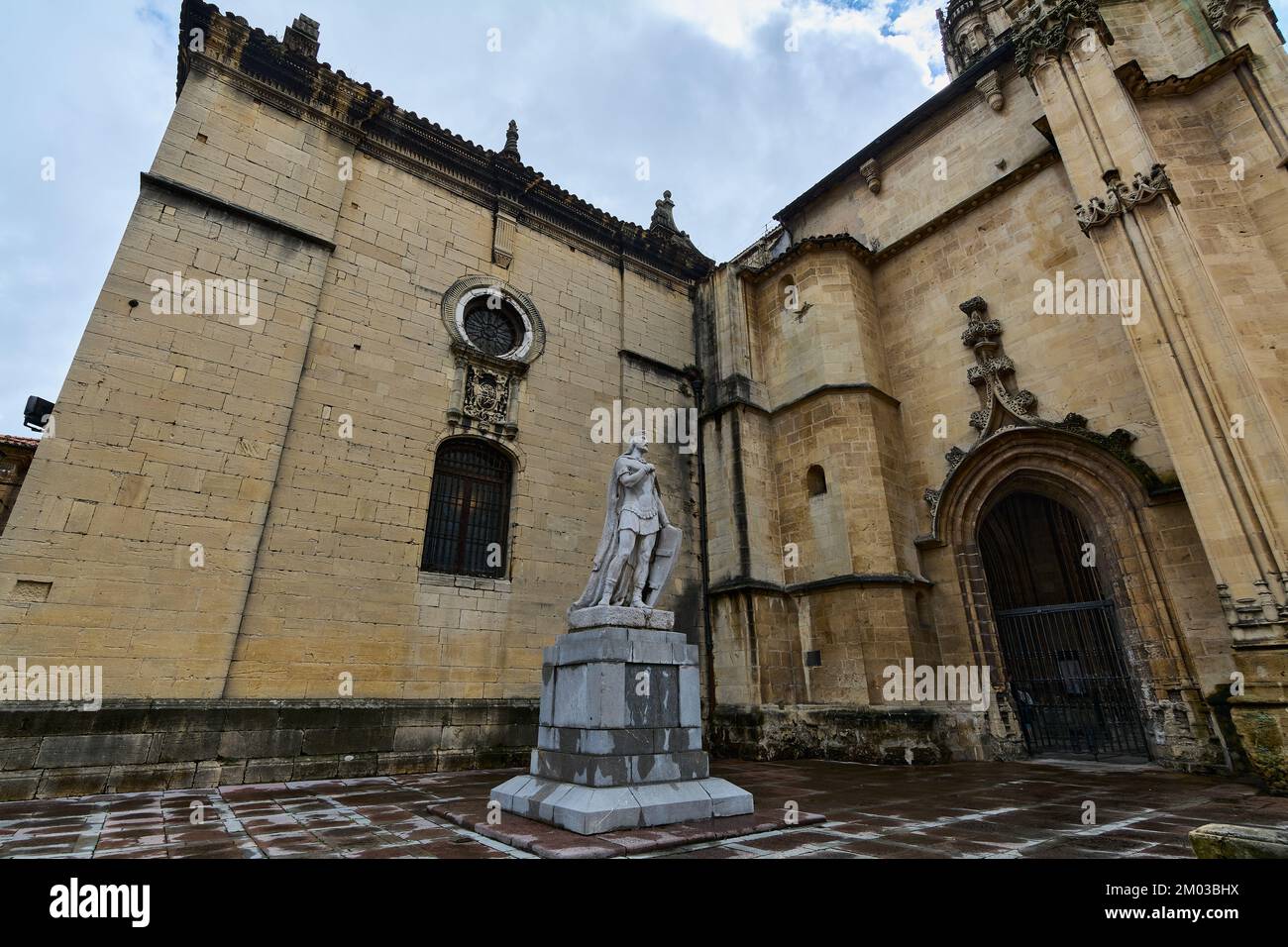 Oviedo, Spain - December 3, 2022: Statue of the Asturian King Alfonso ...