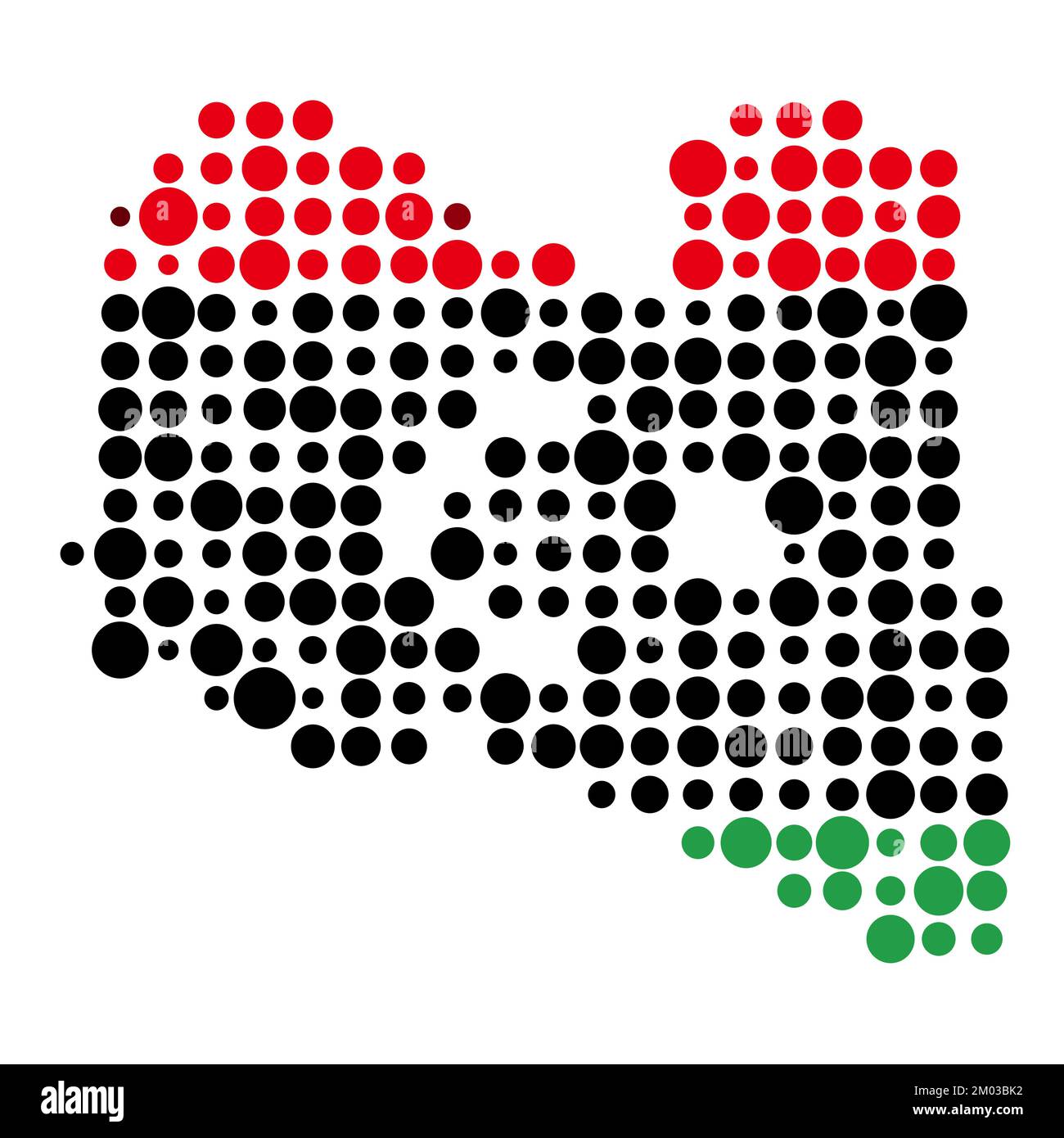 Libya Map Silhouette Pixelated generative pattern illustration Stock ...