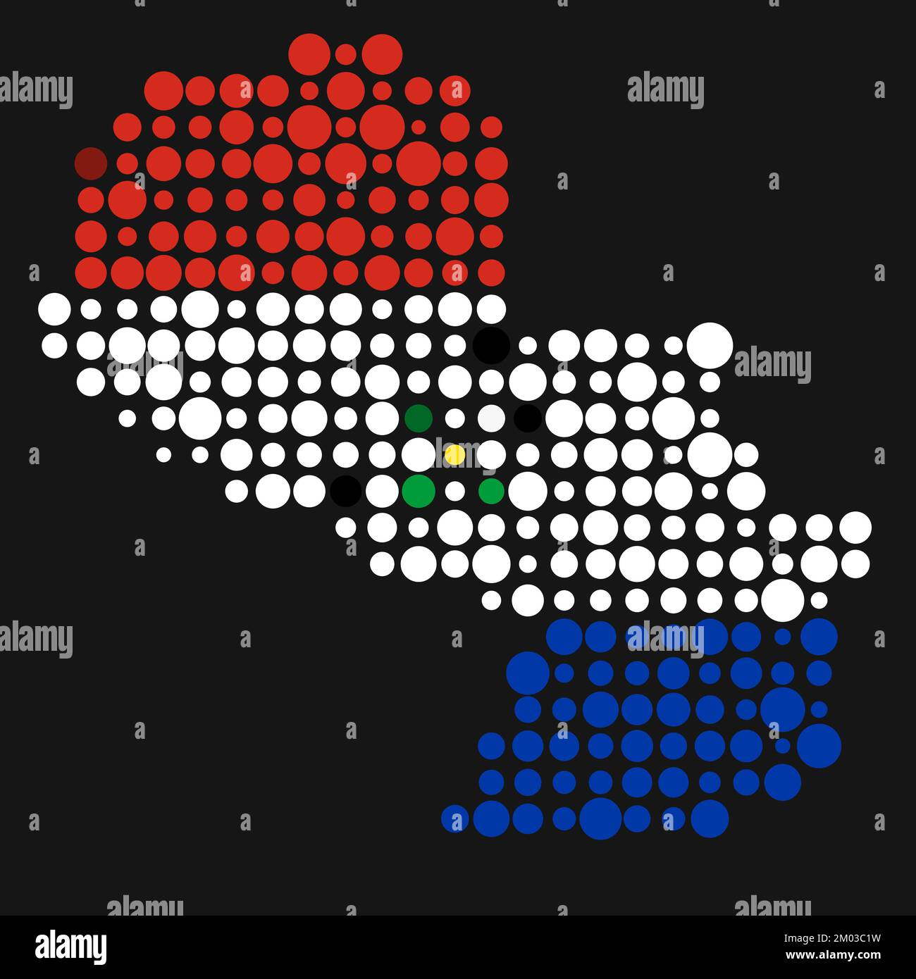 Paraguay Map Silhouette Pixelated generative pattern illustration Stock ...