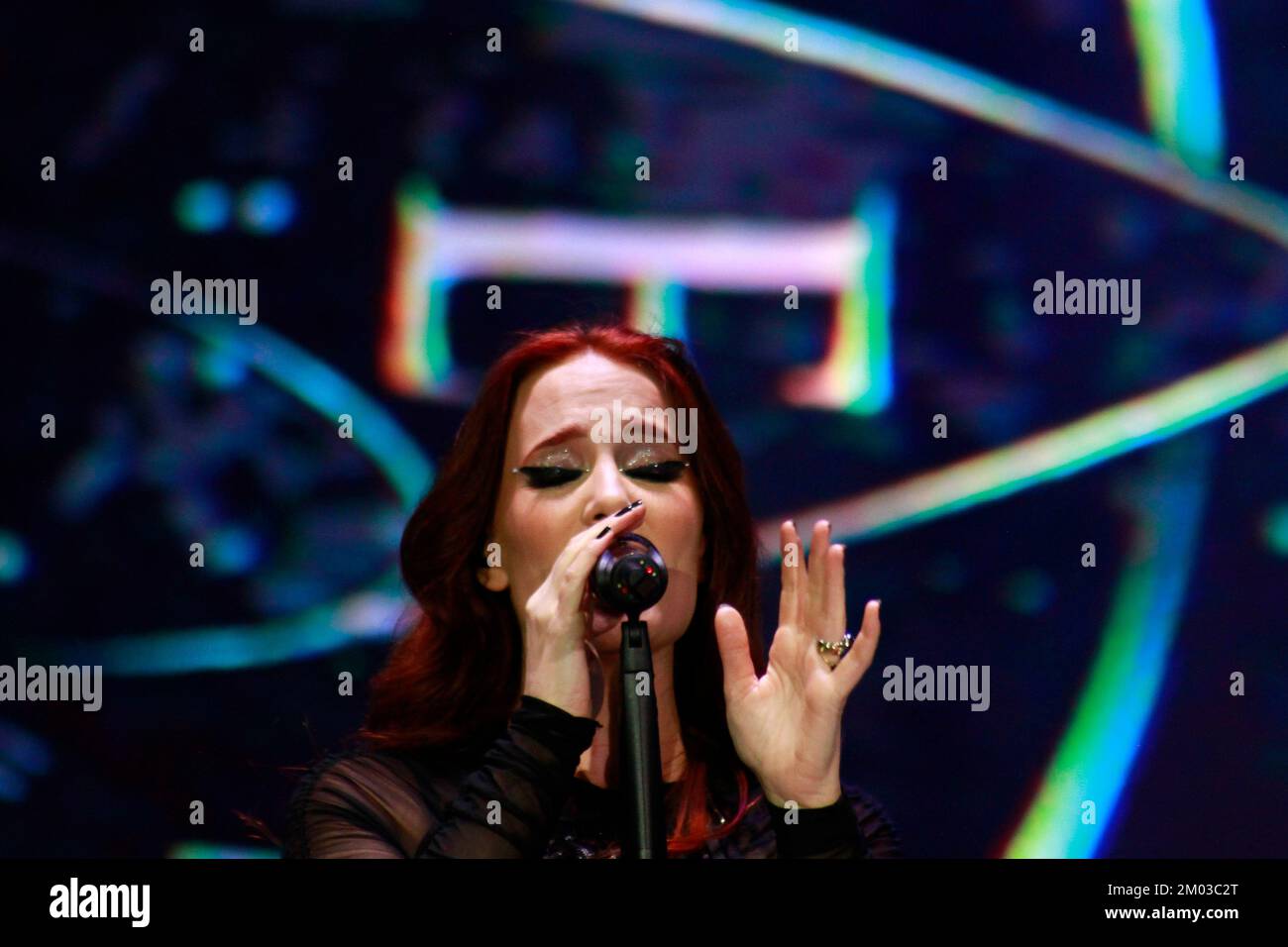 Toluca, Mexico. 02nd Dec, 2022. Simone Simons vocalist of Epica Dutch ...