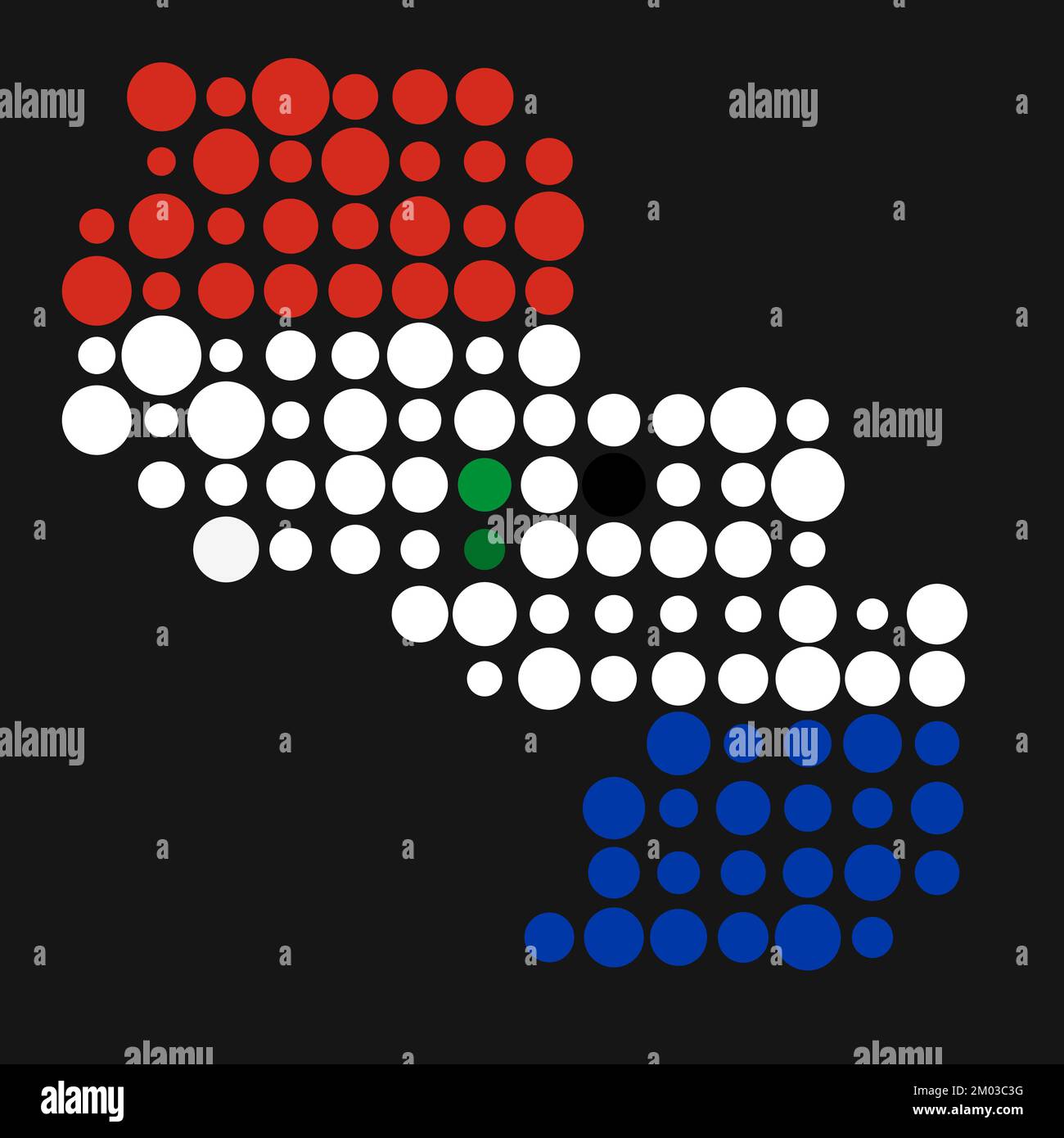 Paraguay Map Silhouette Pixelated generative pattern illustration Stock ...