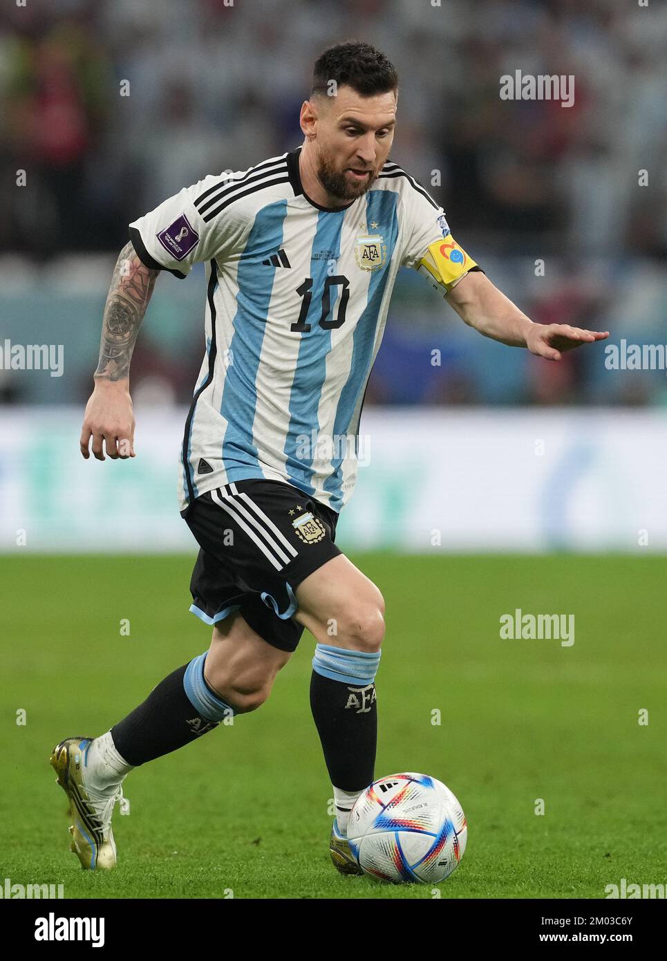 Argentina's Lionel Messi during the FIFA World Cup round of 16 match at ...