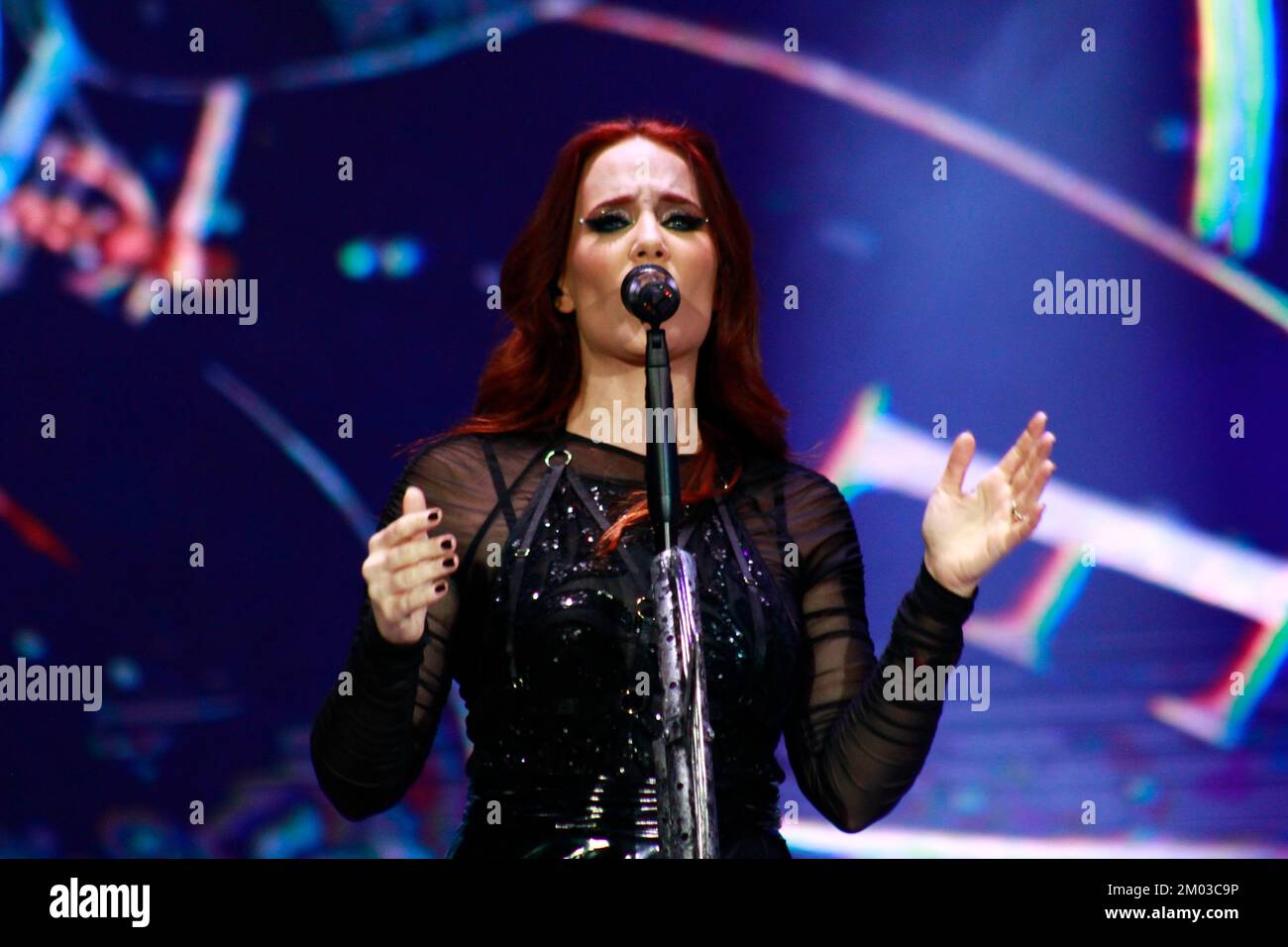 Toluca, Mexico. 02nd Dec, 2022. Simone Simons vocalist of Epica Dutch ...