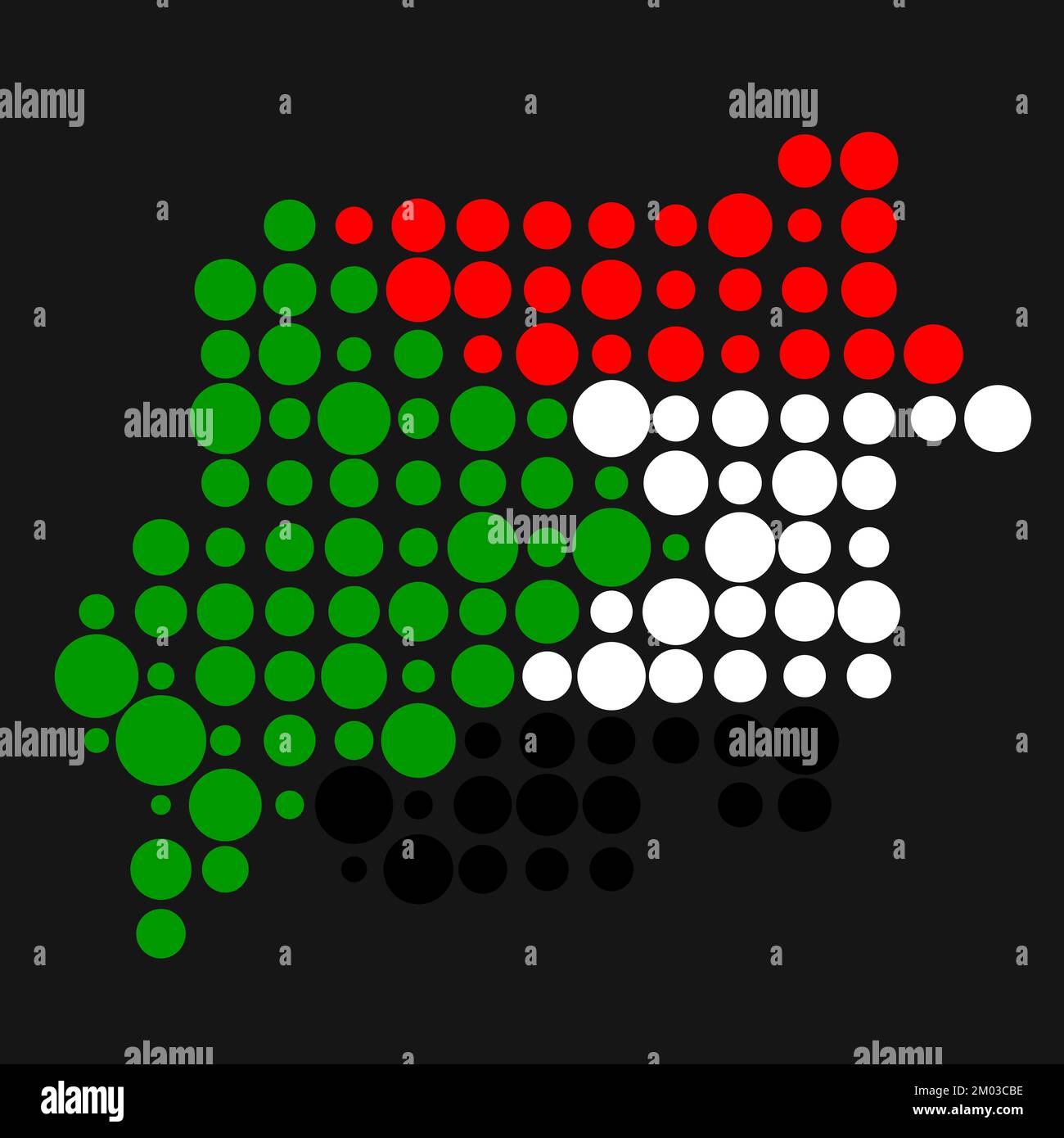 Sudan Map Silhouette Pixelated generative pattern illustration Stock ...