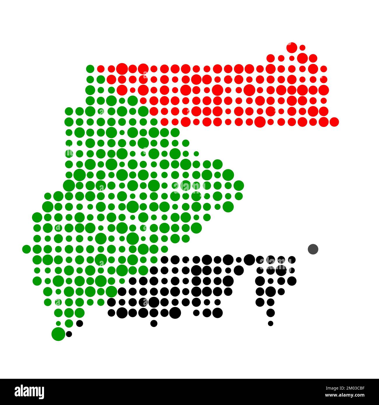 Sudan Map Silhouette Pixelated generative pattern illustration Stock ...