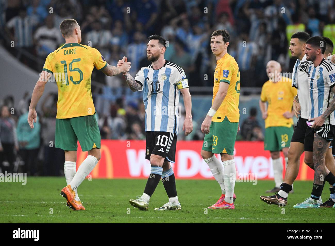Al Rayyan, Qatar. 3rd Dec, 2022. Lionel Messi (2nd L) of Argentina ...