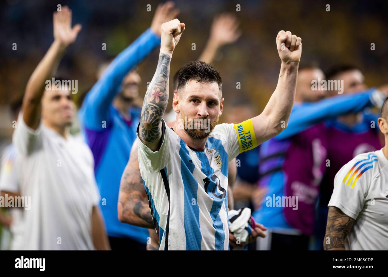 Doha, Qatar. 3rd Dec, 2022. Final jubilation: Lionel Messi (Arg ...