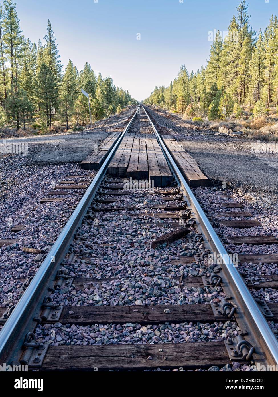 A crossing over railroad tracks of the Gateway Subdivision in Northern ...