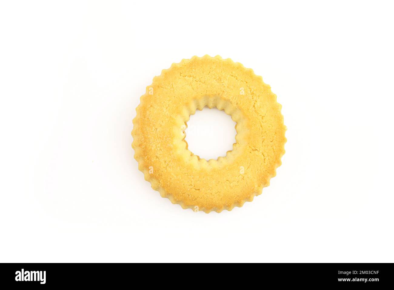 Single golden ring shape cookie isolated on white background Stock ...